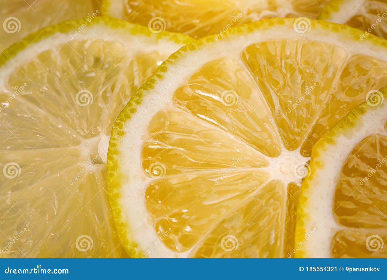 Lemon Background. Close Up View of Lemon Slices Stock Image - Image of ...