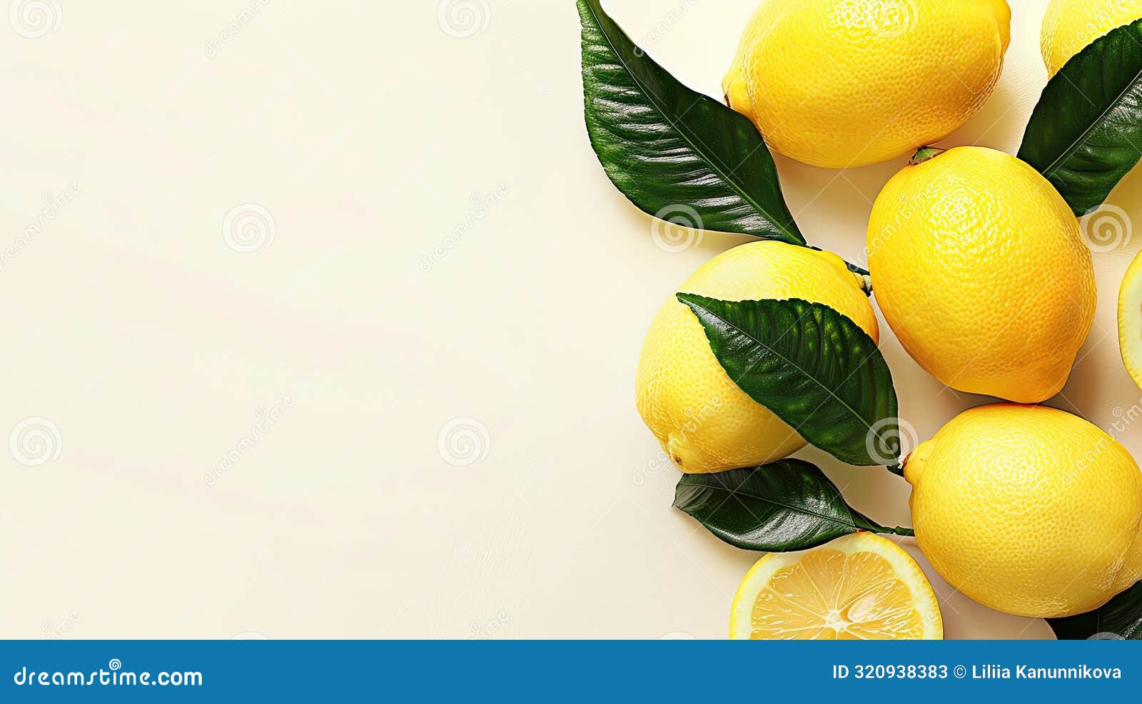 Lemon Banner Design with Copy Space, Lemon on White Background, Lemon ...