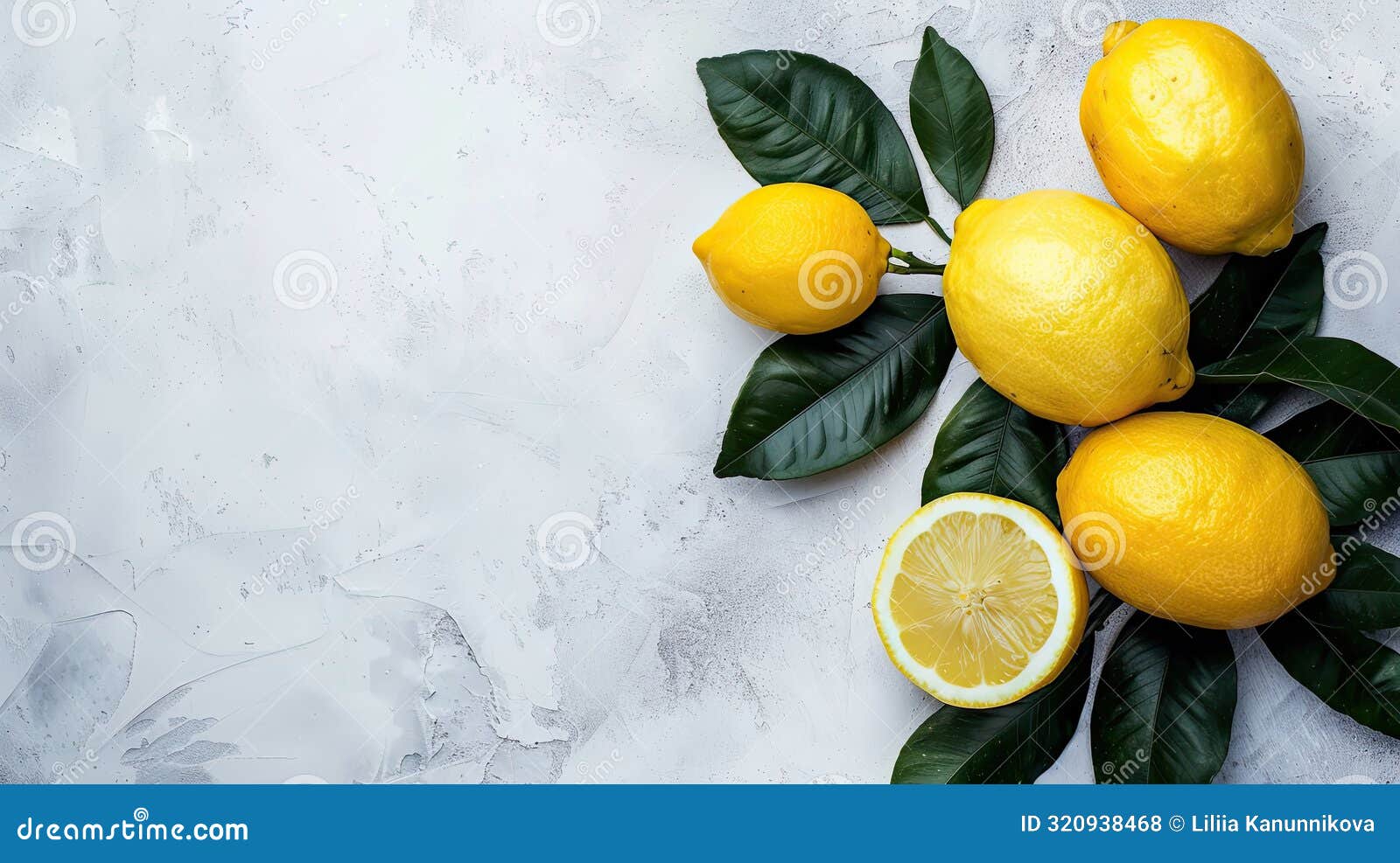 Lemon Banner Design with Copy Space, Lemon on White Background, Lemon ...