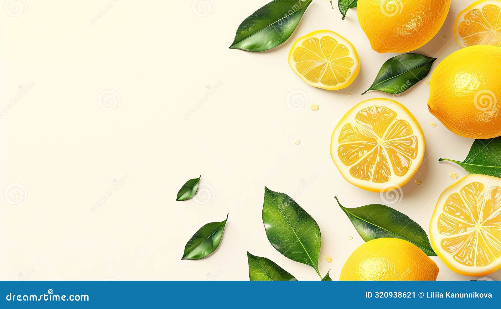 Lemon Banner Design with Copy Space, Lemon on White Background, Lemon ...