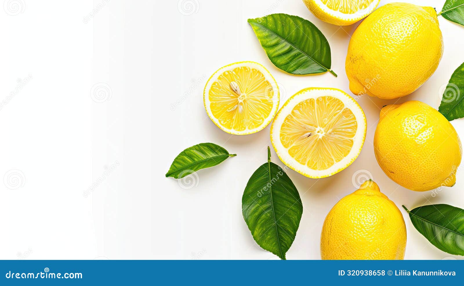 Lemon Banner Design with Copy Space, Lemon on White Background, Lemon ...