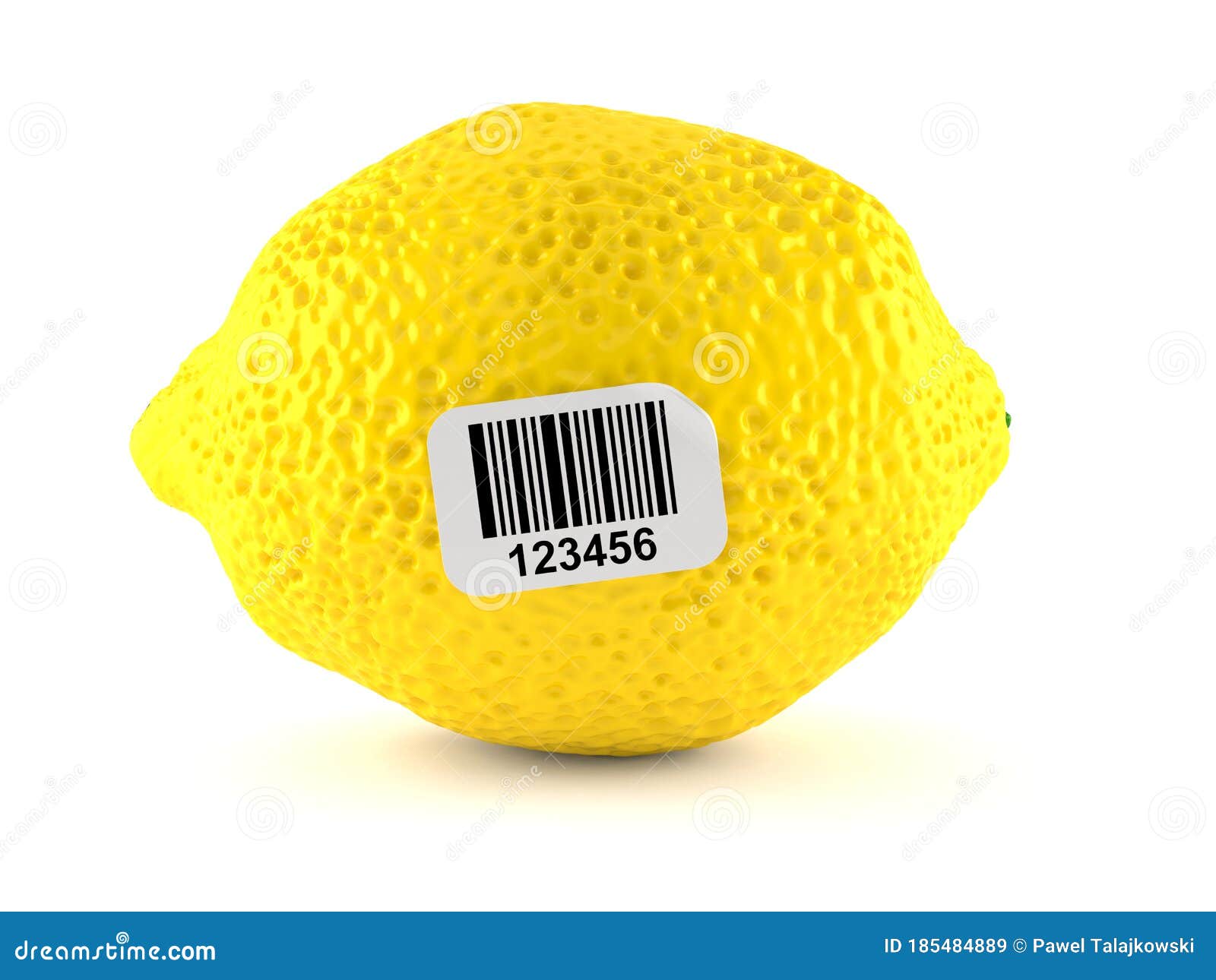 Lemon with barcode sticker stock illustration. Illustration of commerce ...