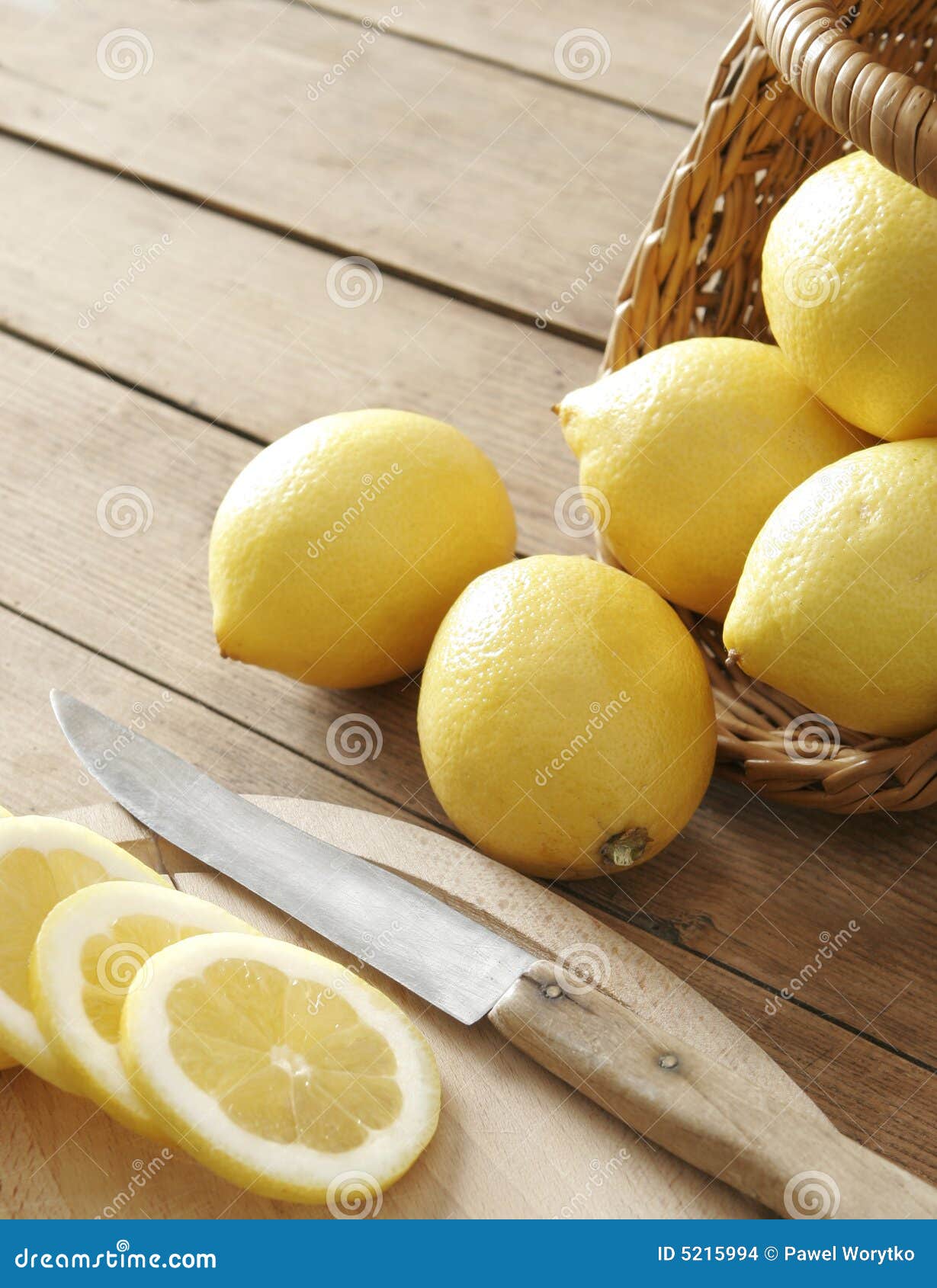 Lemon and basket stock photo. Image of citric, fruits - 5215994