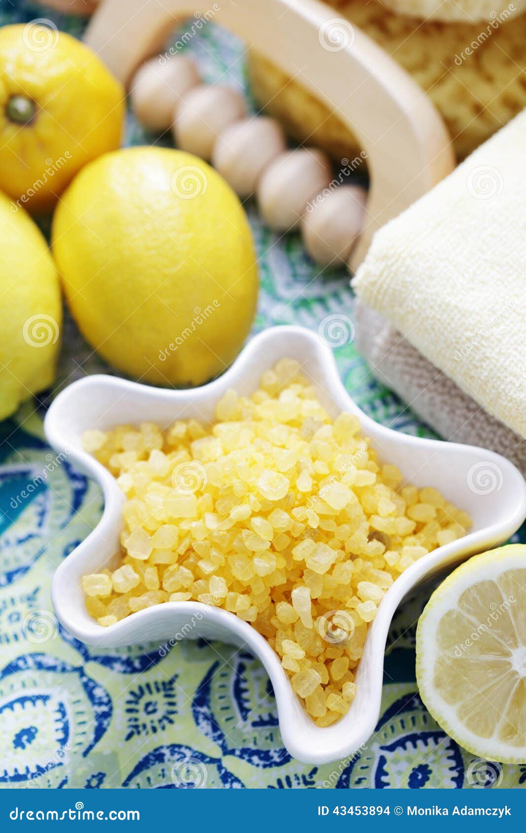 Lemon bath salt stock photo. Image of citrus, body, treatment - 43453894
