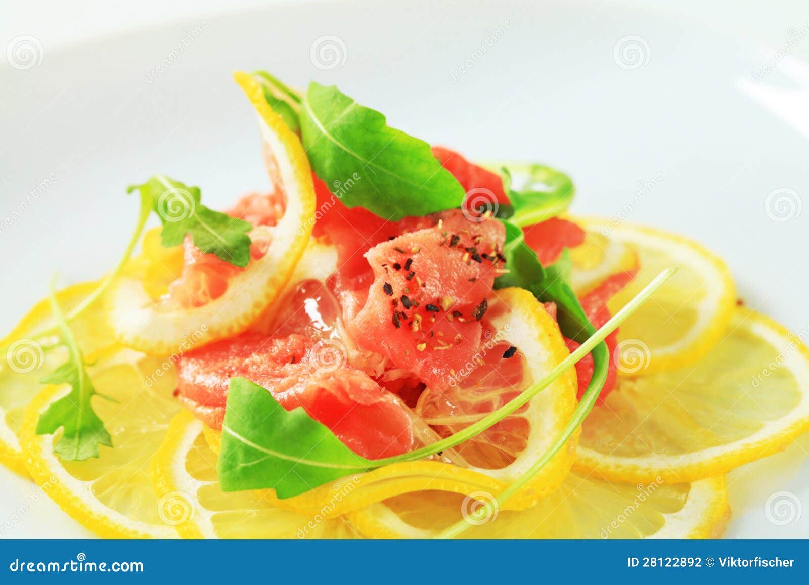 Lemon and beef Carpaccio stock photo. Image of cuisine - 28122892