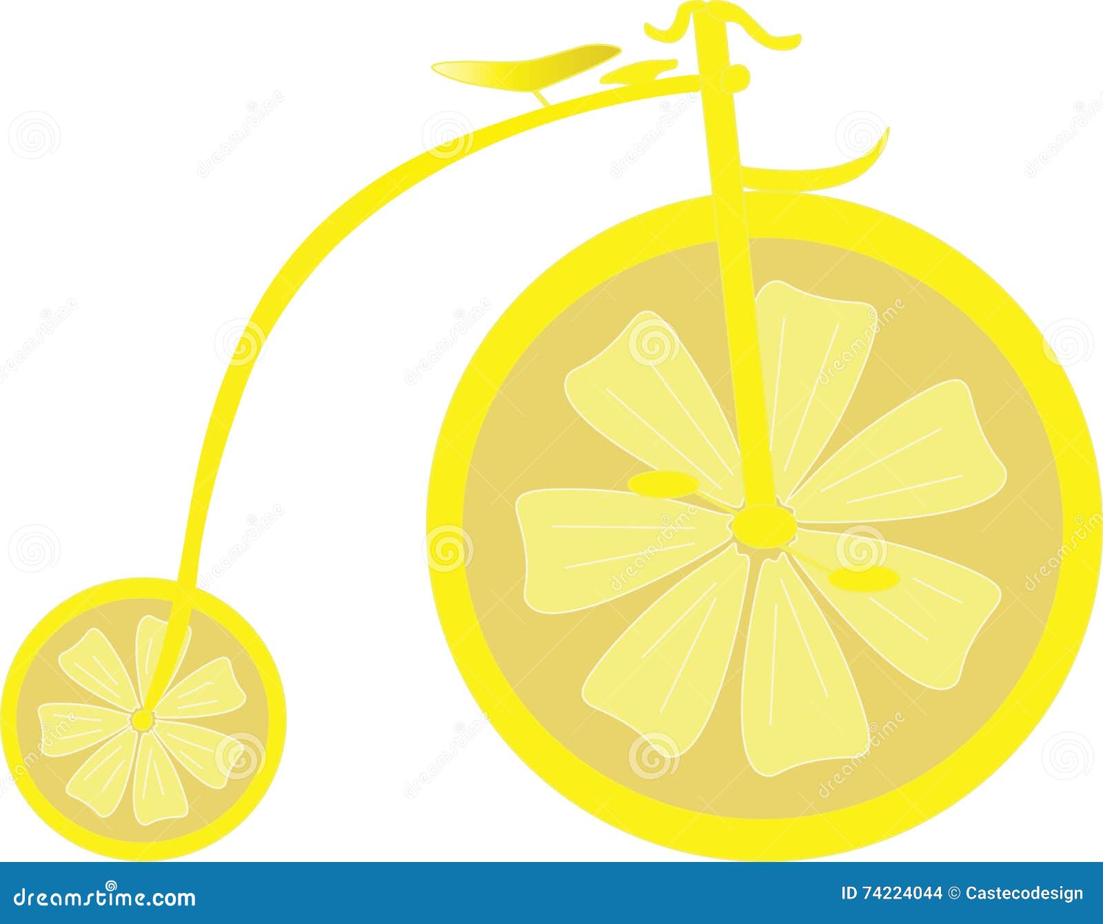 Lemon Bicycle Vector Illustration Stock Illustration - Illustration of ...