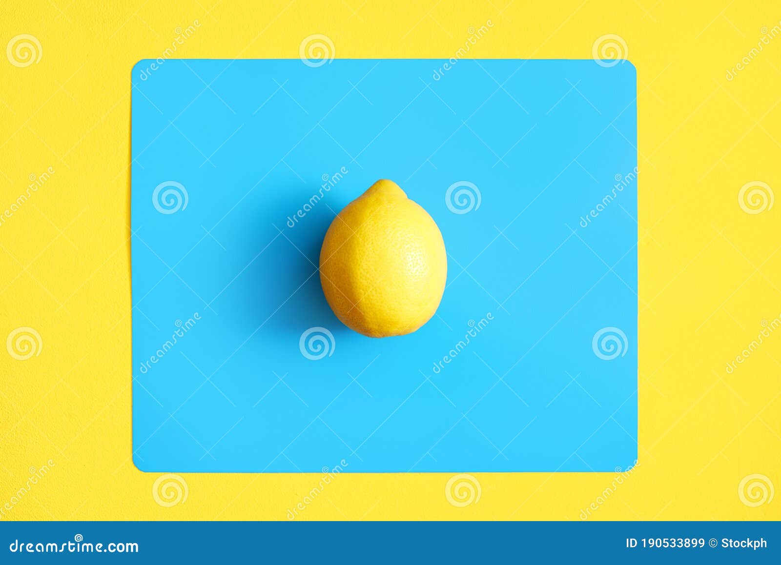 Lemon on a Blue Background. Creative Design Concept Stock Image - Image ...