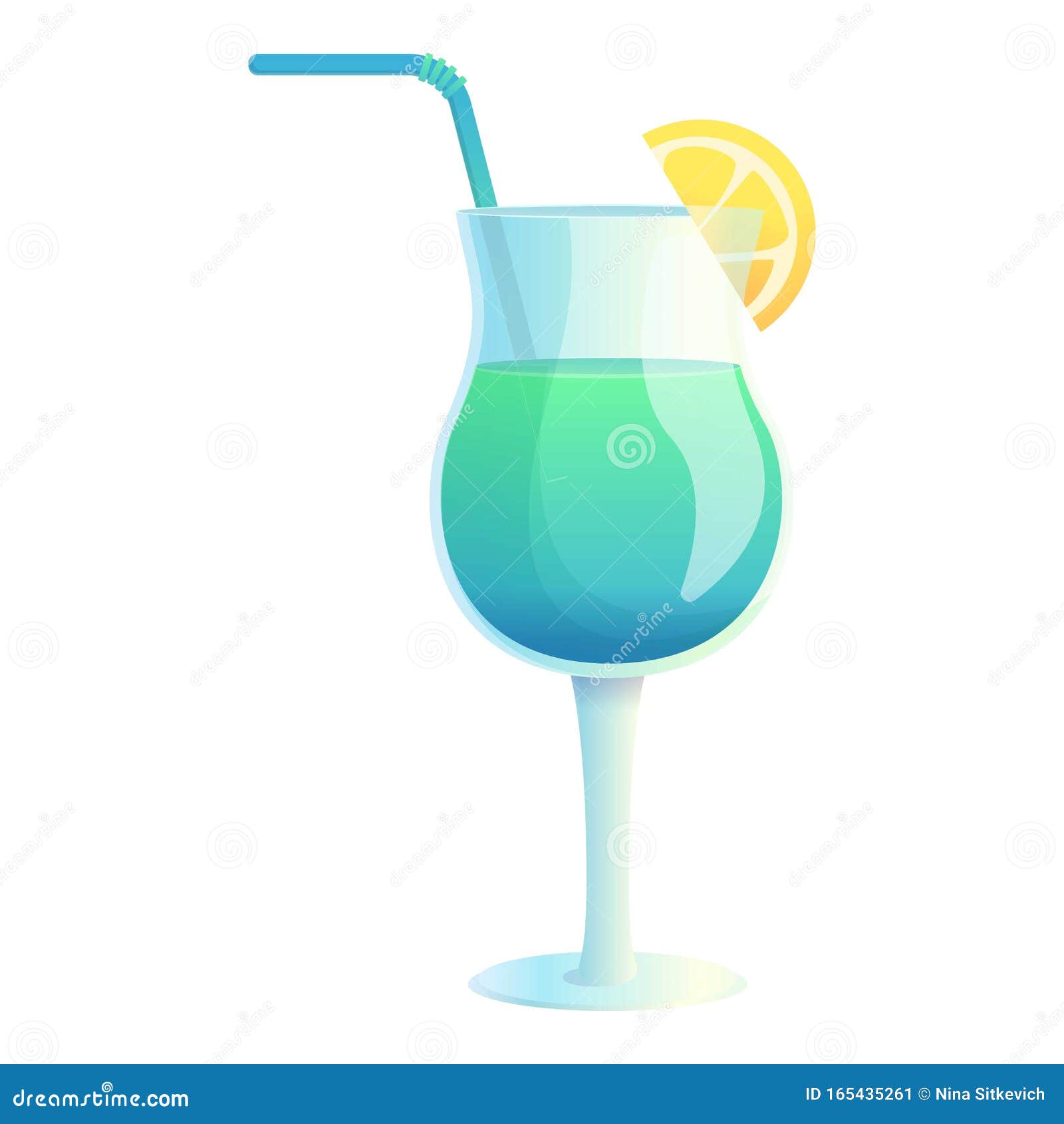 Lemon Blue Cocktail Icon, Cartoon Style Stock Vector - Illustration of ...