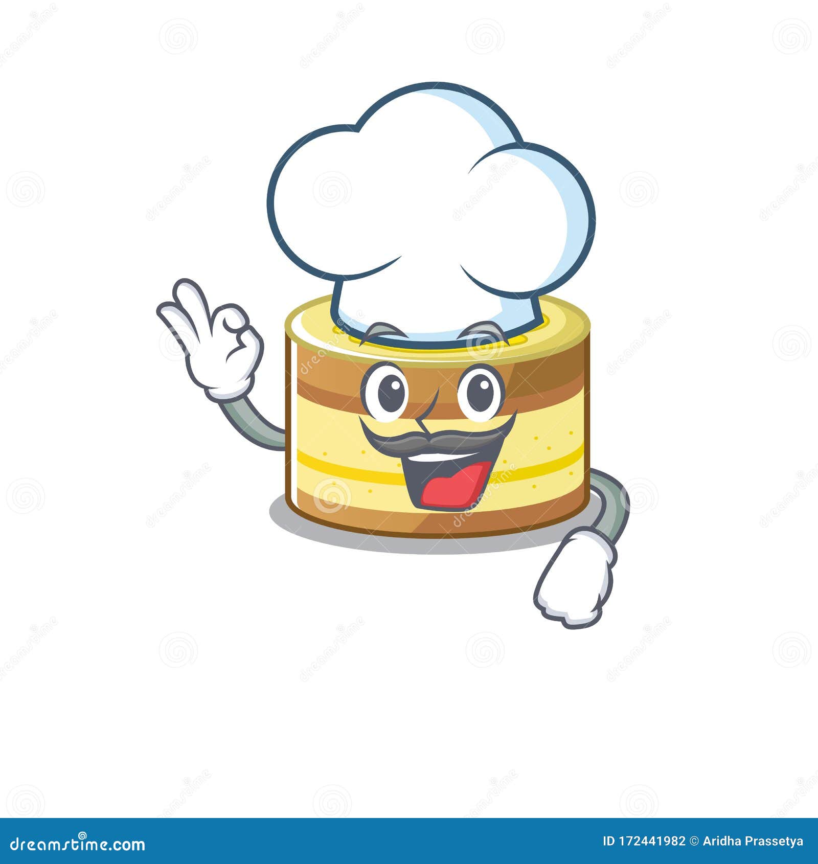 Lemon Cake Cartoon Character Working As a Chef and Wearing White Hat ...