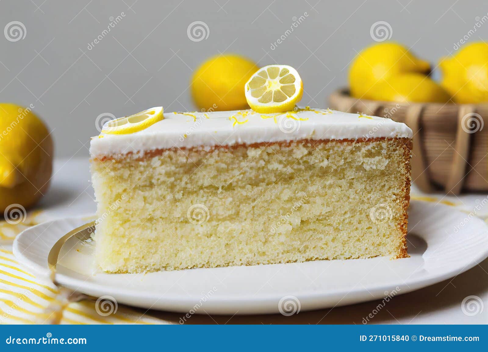 Lemon Cake with Icing Citrus Homemade Cake Stock Photo - Image of ...