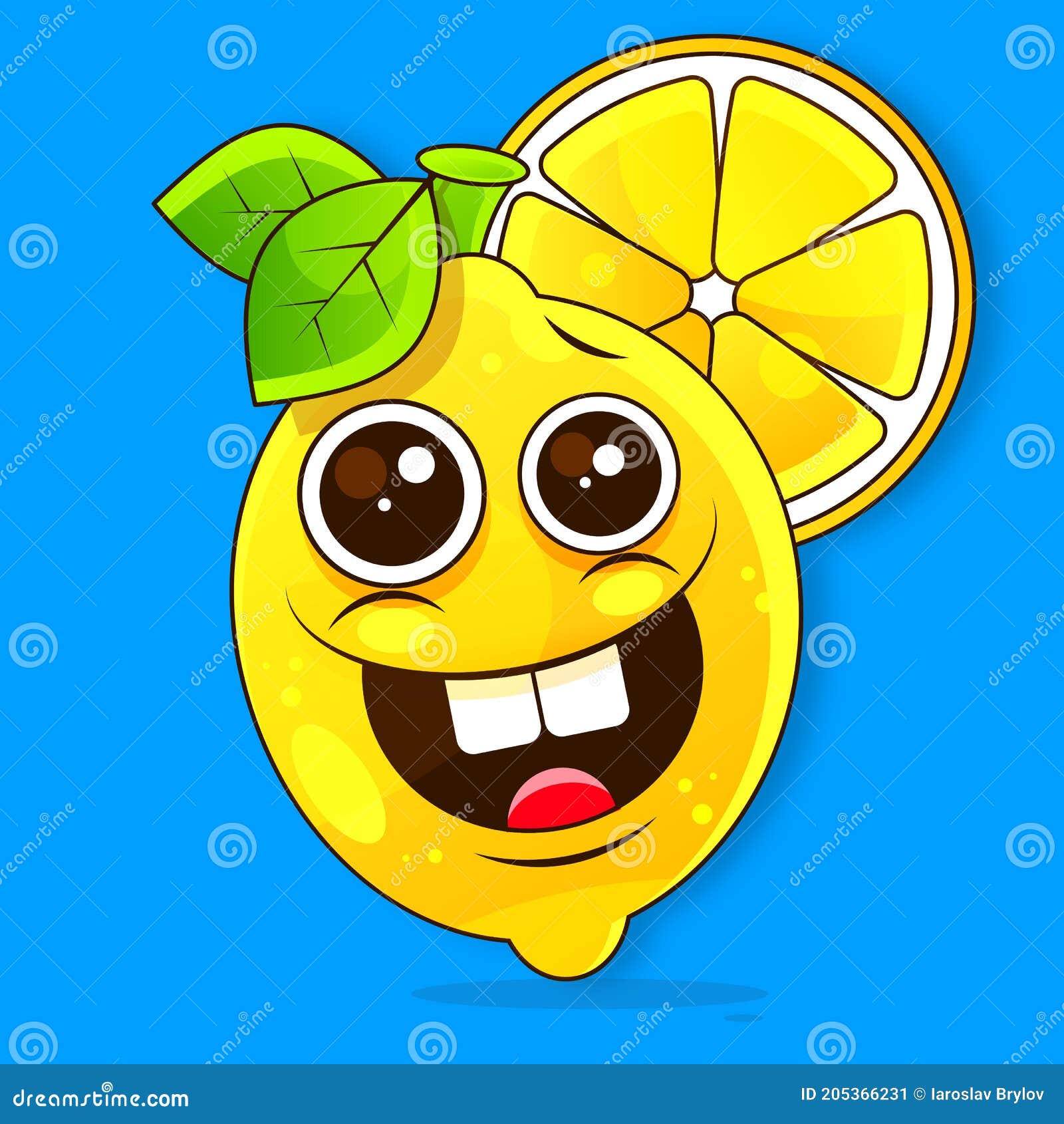 Lemon Cartoon Character Isolated on White Background Stock Vector ...