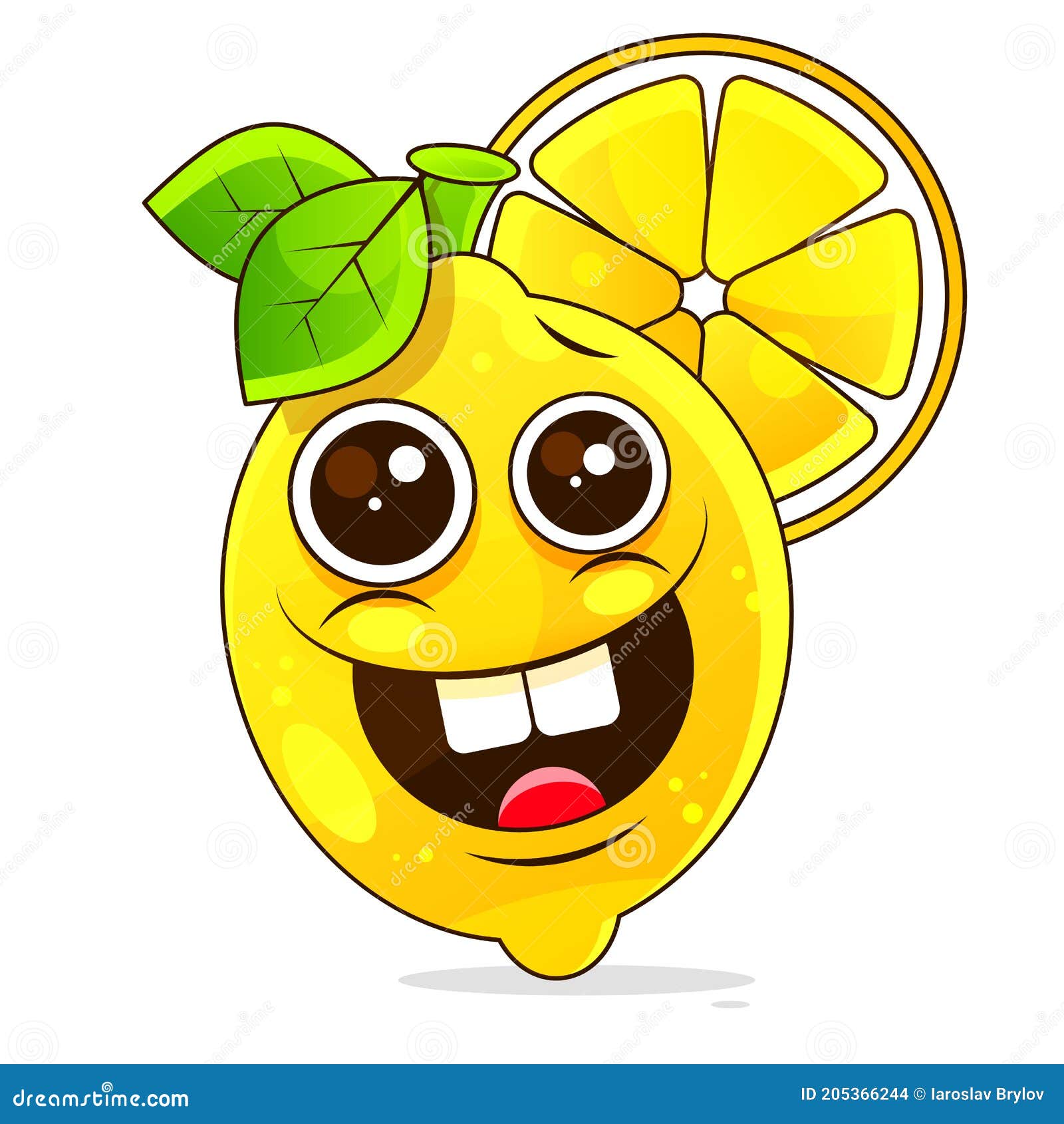 Lemon Cartoon Character Isolated on White Background Stock Vector ...