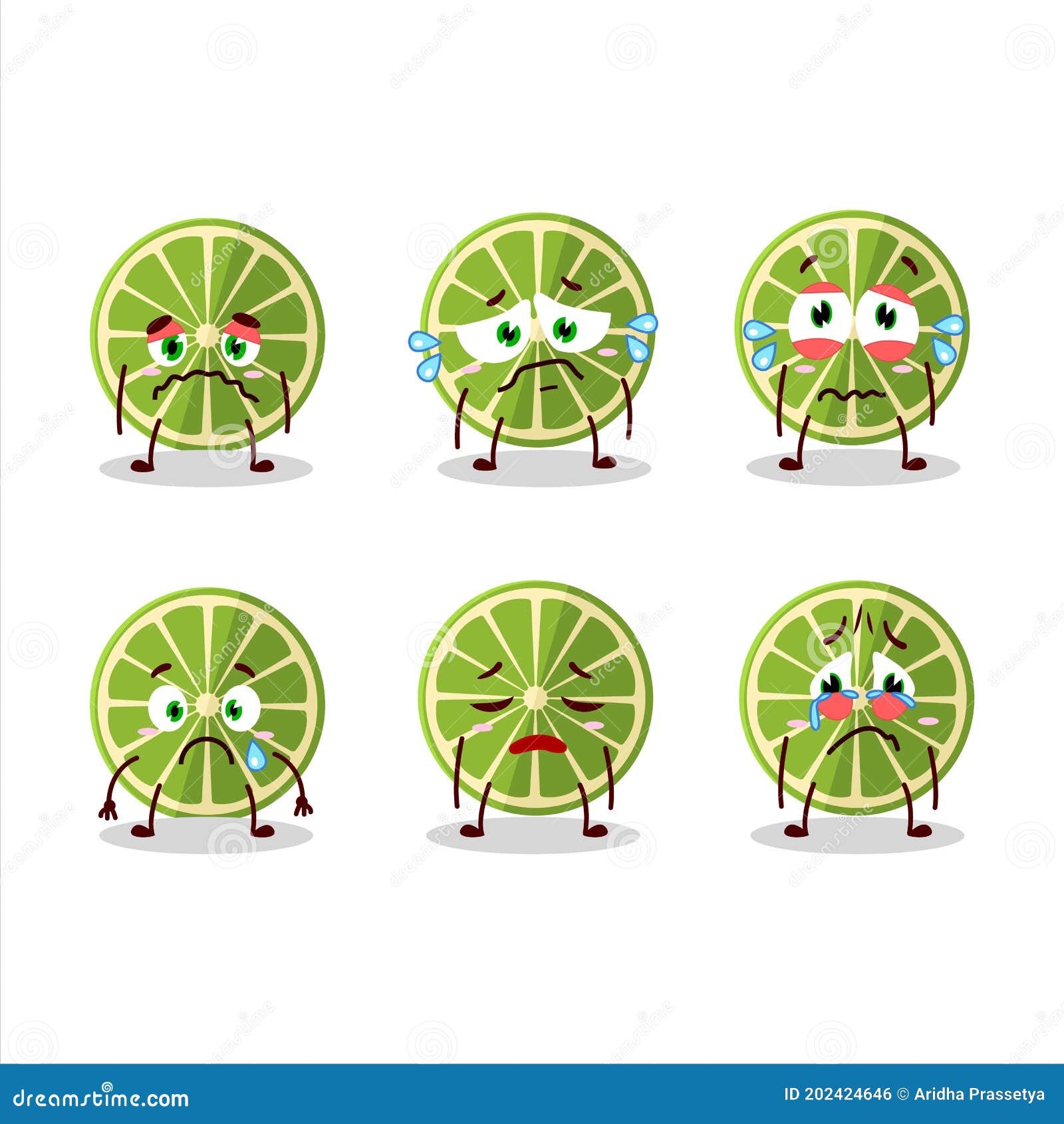 Lemon Cartoon Character in with Sad Expression Stock Vector ...