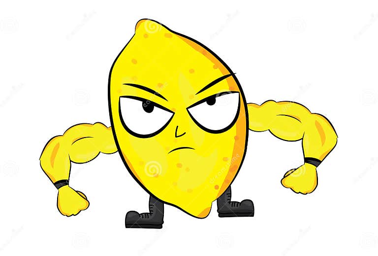 Lemon cartoon character stock illustration. Illustration of smile ...