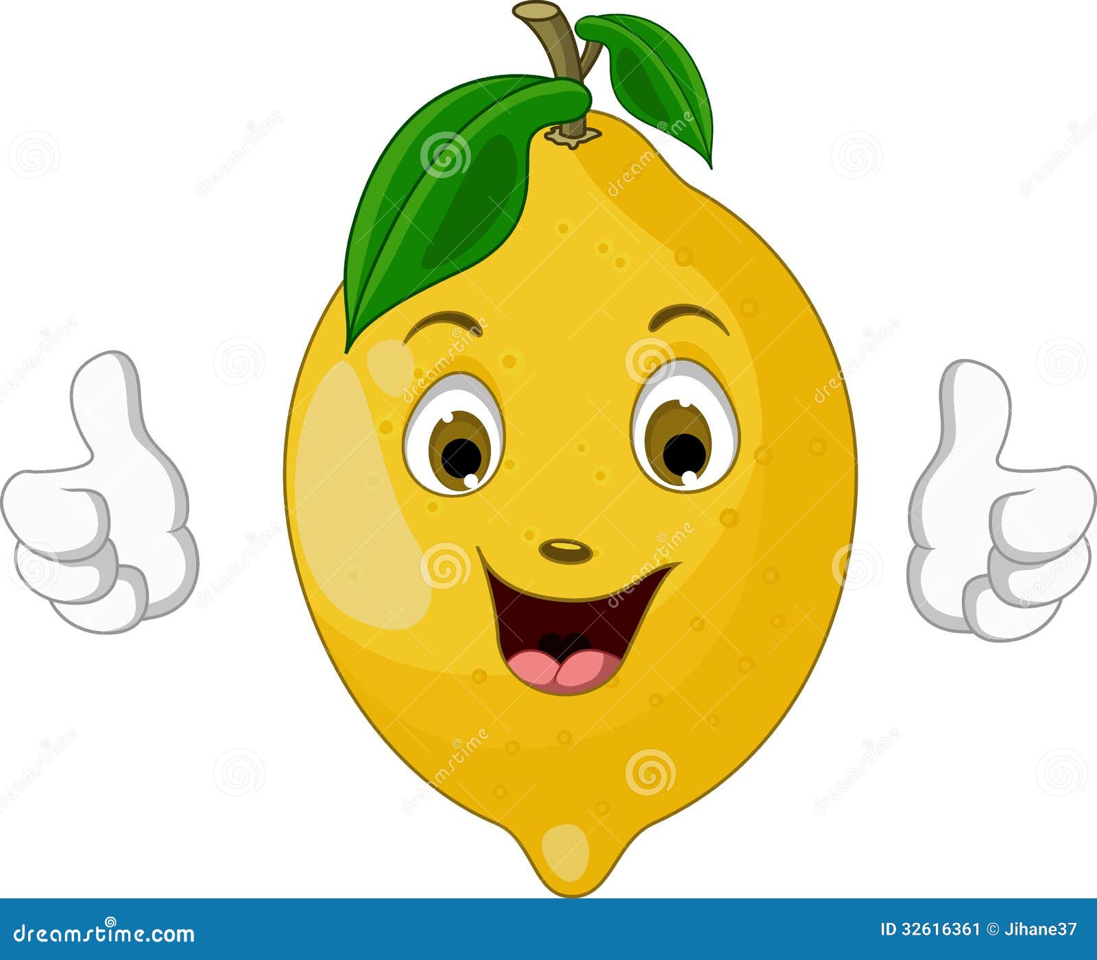 Lemon cartoon thumbs up stock illustration. Illustration of body - 32616361