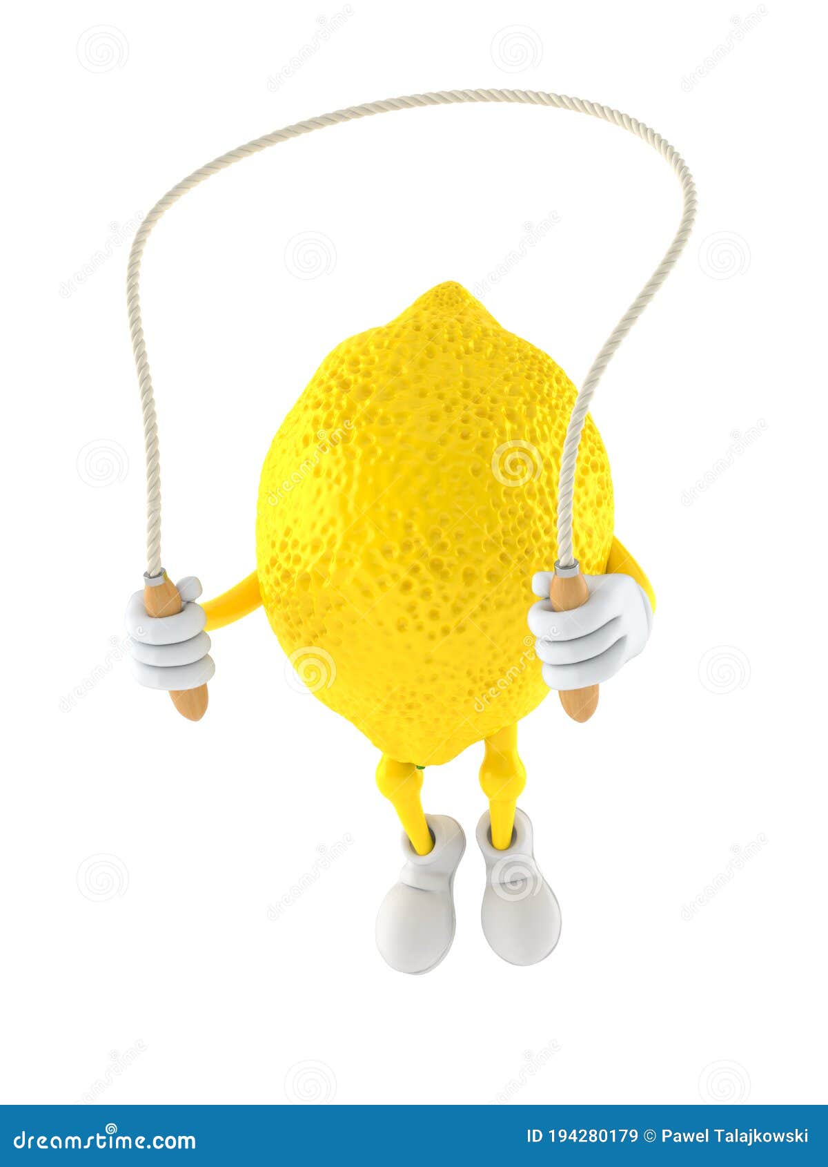 Lemon Character Jumping on Jumping Rope Stock Illustration ...