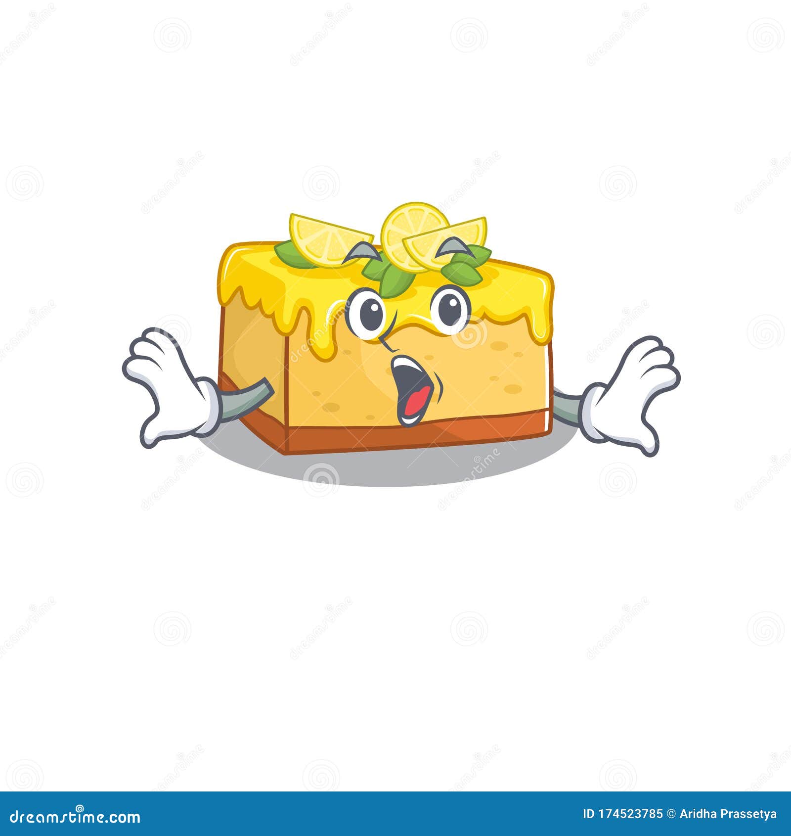 Lemon Cheesecake Mascot Design Concept with a Surprised Gesture Stock ...