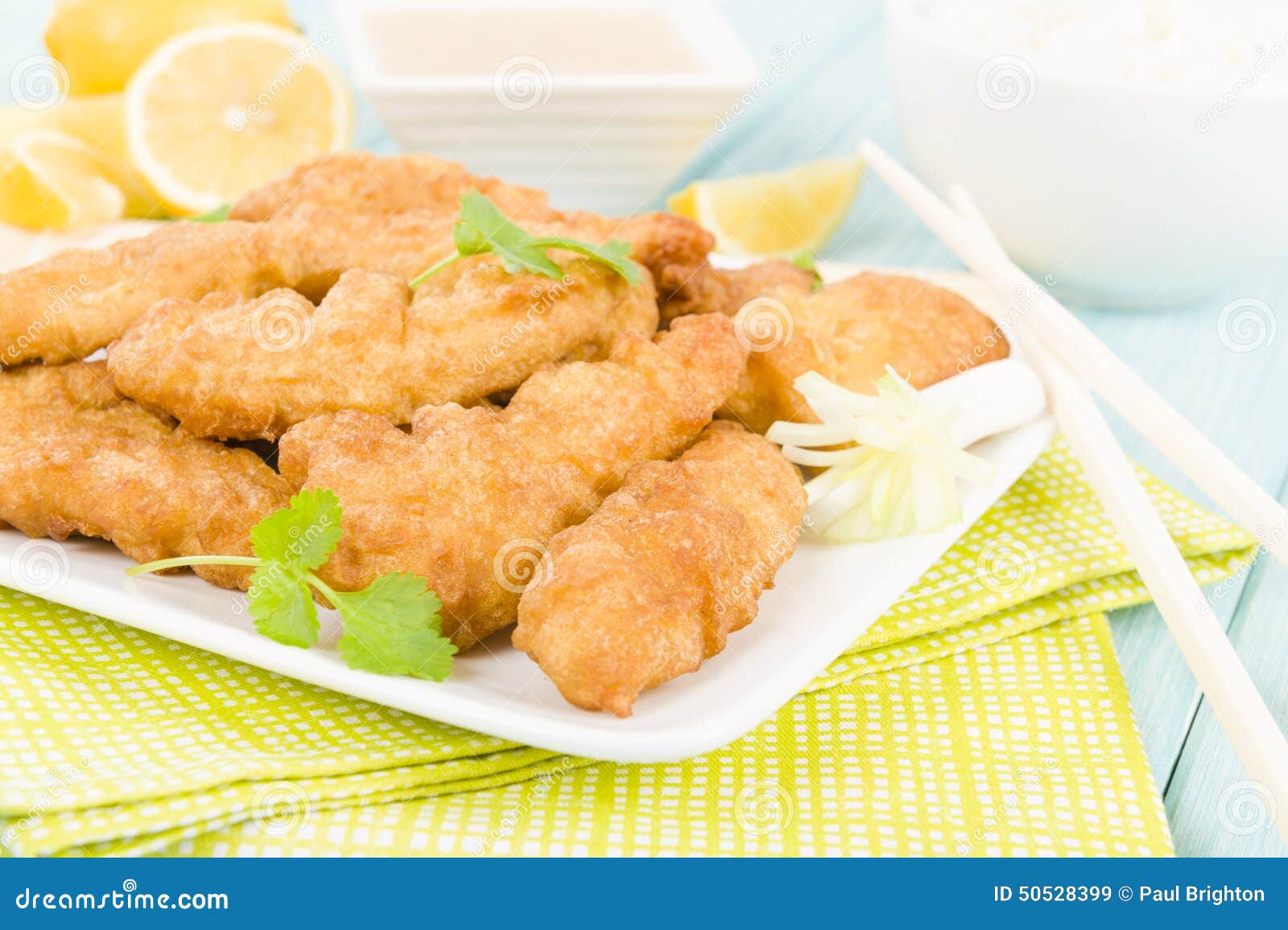 Lemon Chicken stock image. Image of fried, green, coriander - 50528399