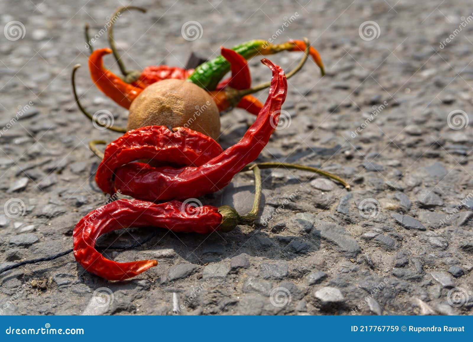 Lemon Chilli Bundle on the Street. an Old Practice of Throwing Lemon ...