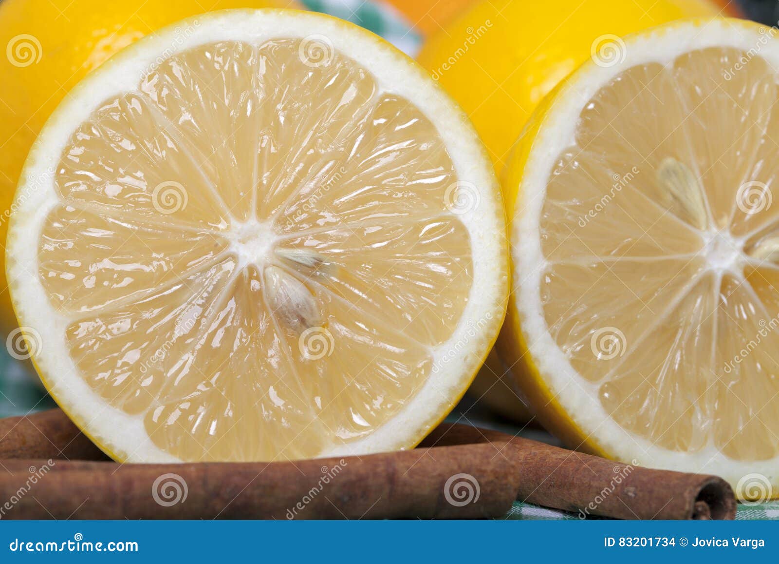 Lemon and cinnamon stock photo. Image of background, white - 83201734