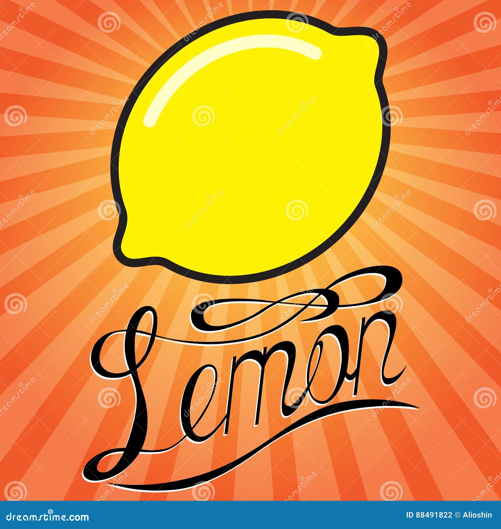 Lemon Color Frame Isolated On White Background Stock Image ...