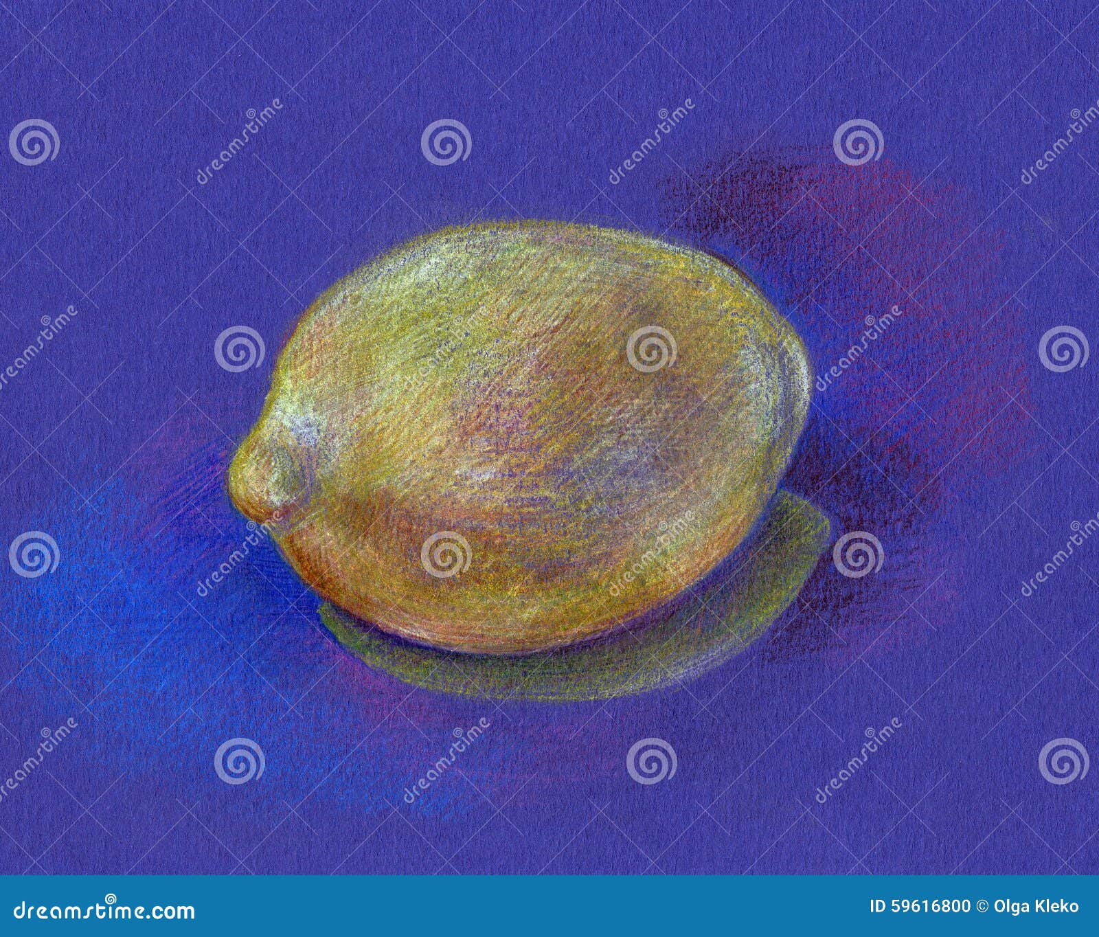Lemon, color pencil stock illustration. Illustration of holes - 59616800