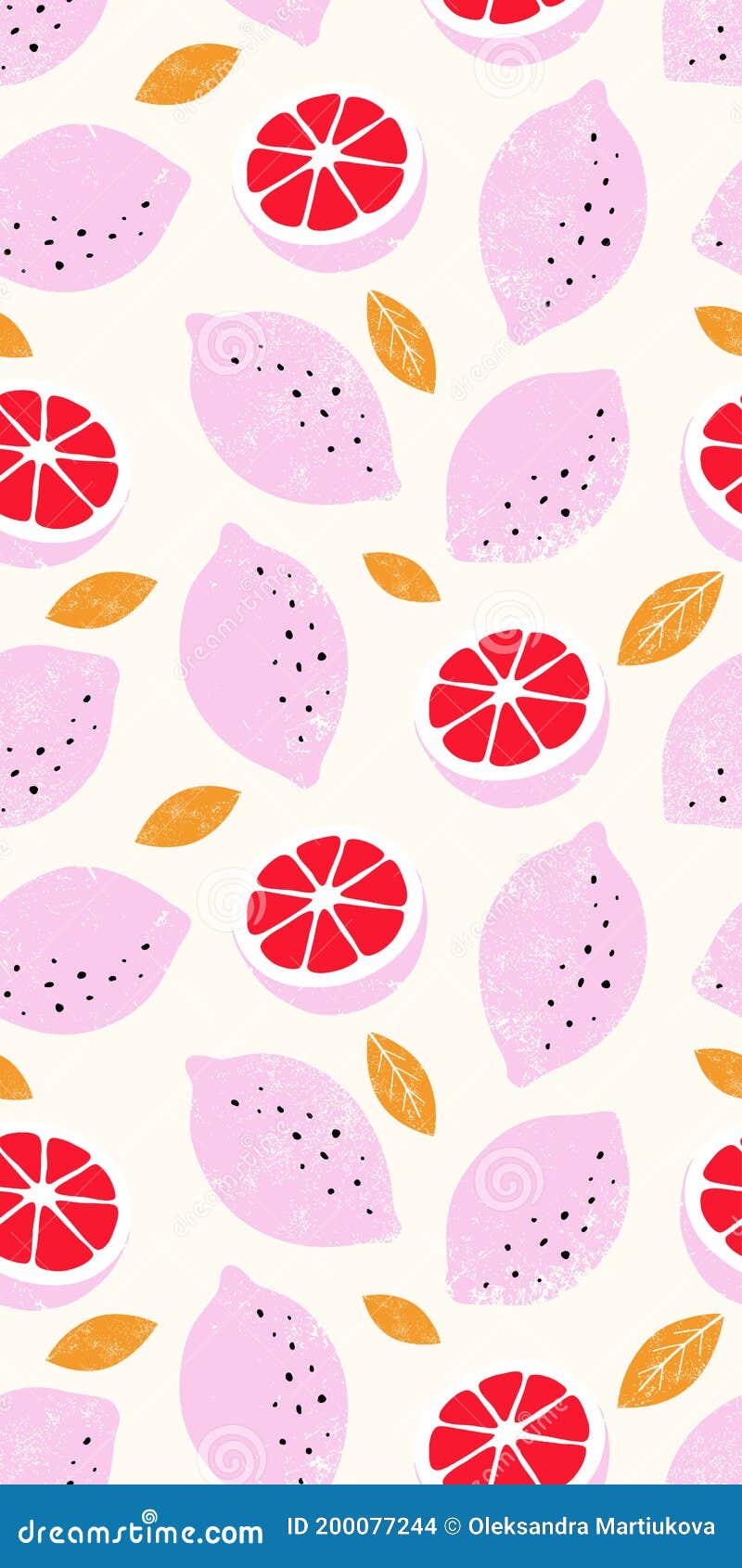 Lemon Colorful Seamless Pattern. Trendy Summer Background Stock Photo ...