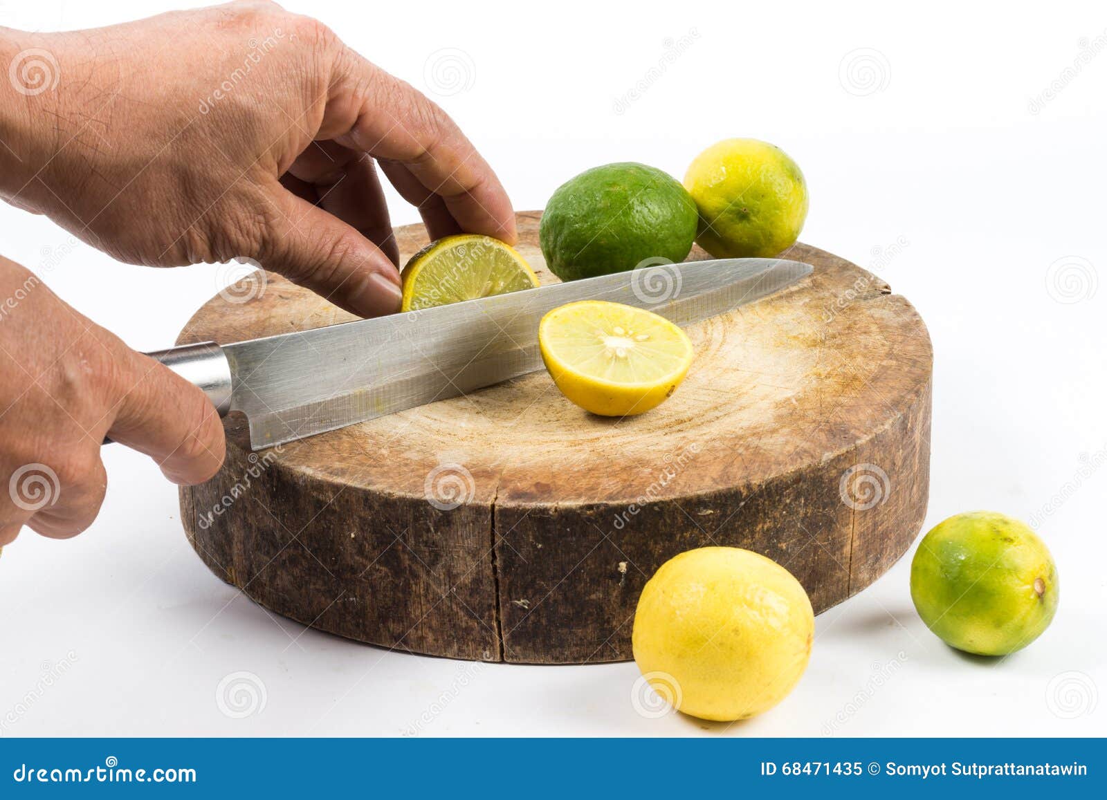 Lemon Cut on Chopping Board Stock Image - Image of food, group: 68471435