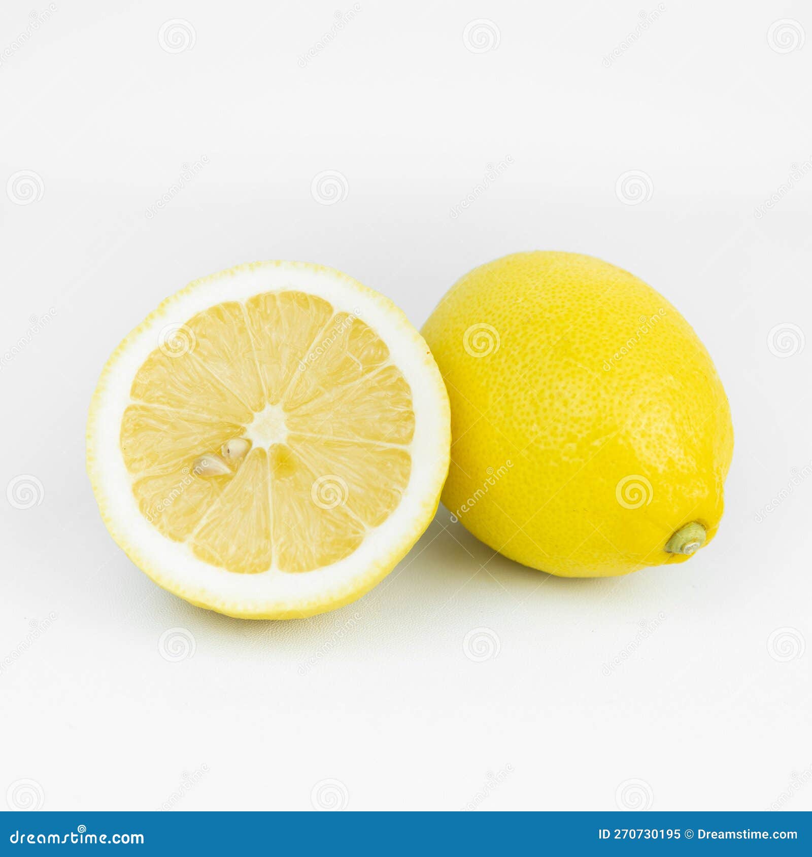 Lemon Cut in a Half on White Background Stock Image - Image of food ...