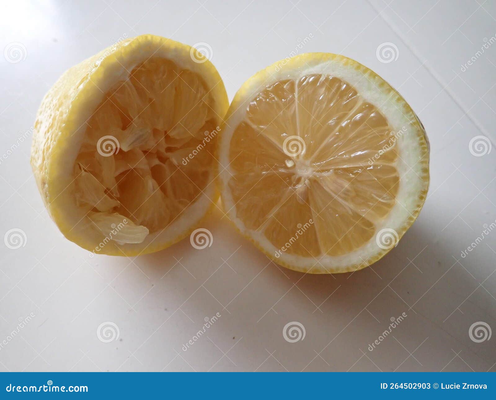 Lemon Cut into Halves on a Table Stock Image - Image of healthy, plants ...