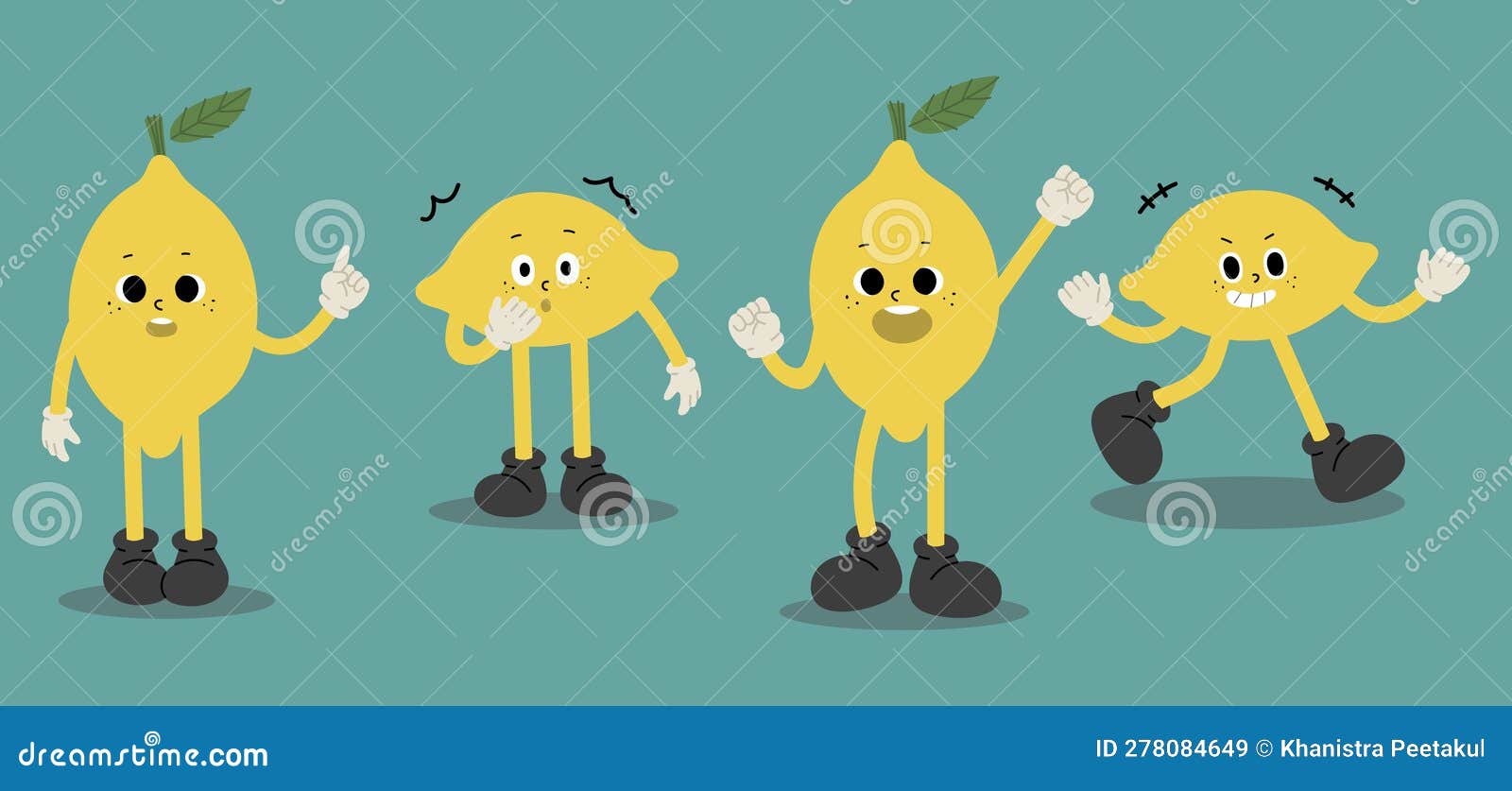 Lemon cute character 2 stock vector. Illustration of vector - 278084649