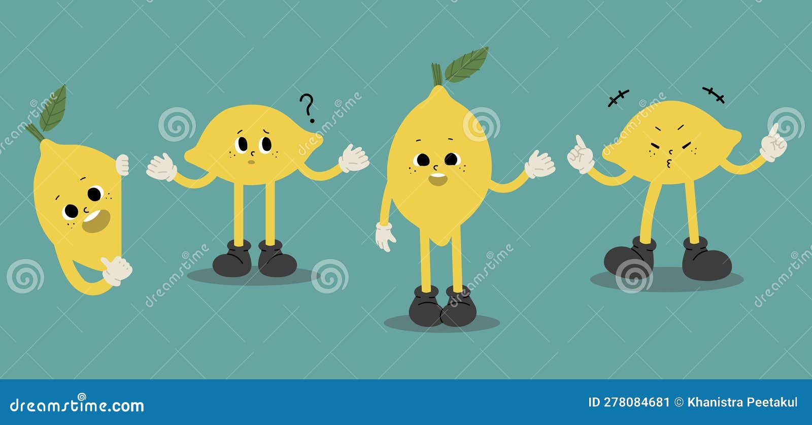 Lemon cute character 3 stock vector. Illustration of natural - 278084681