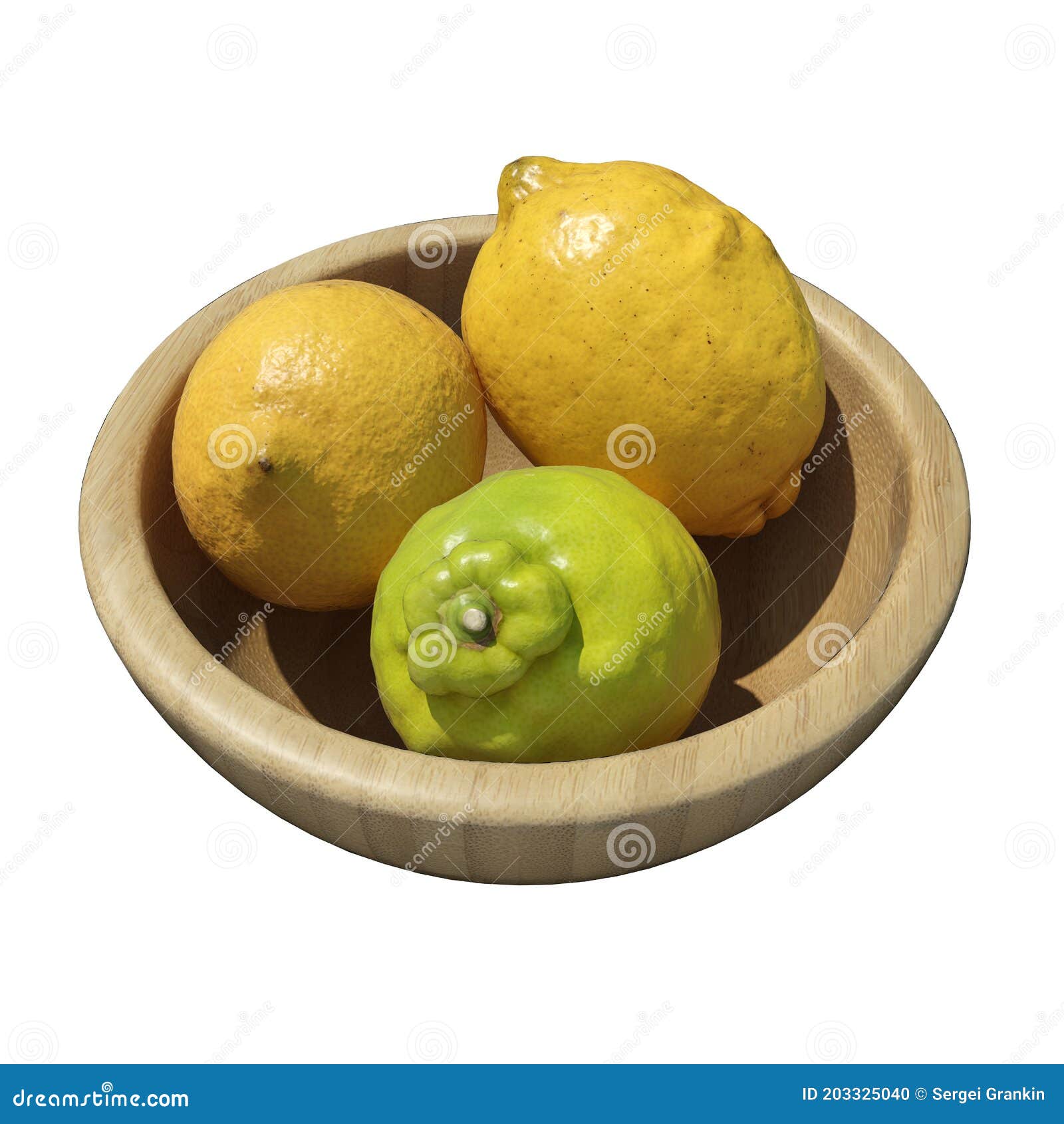Lemon 3d Illustration Isolated on the White Background Stock Photo ...