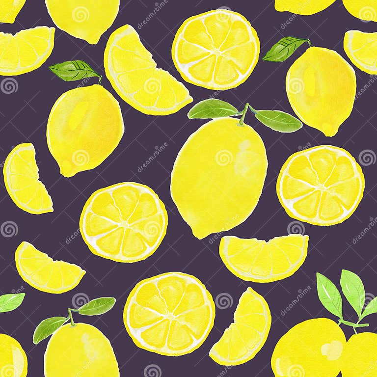 Lemon Different Sizes Blue Sticker Background. Pattern with Lemon and ...