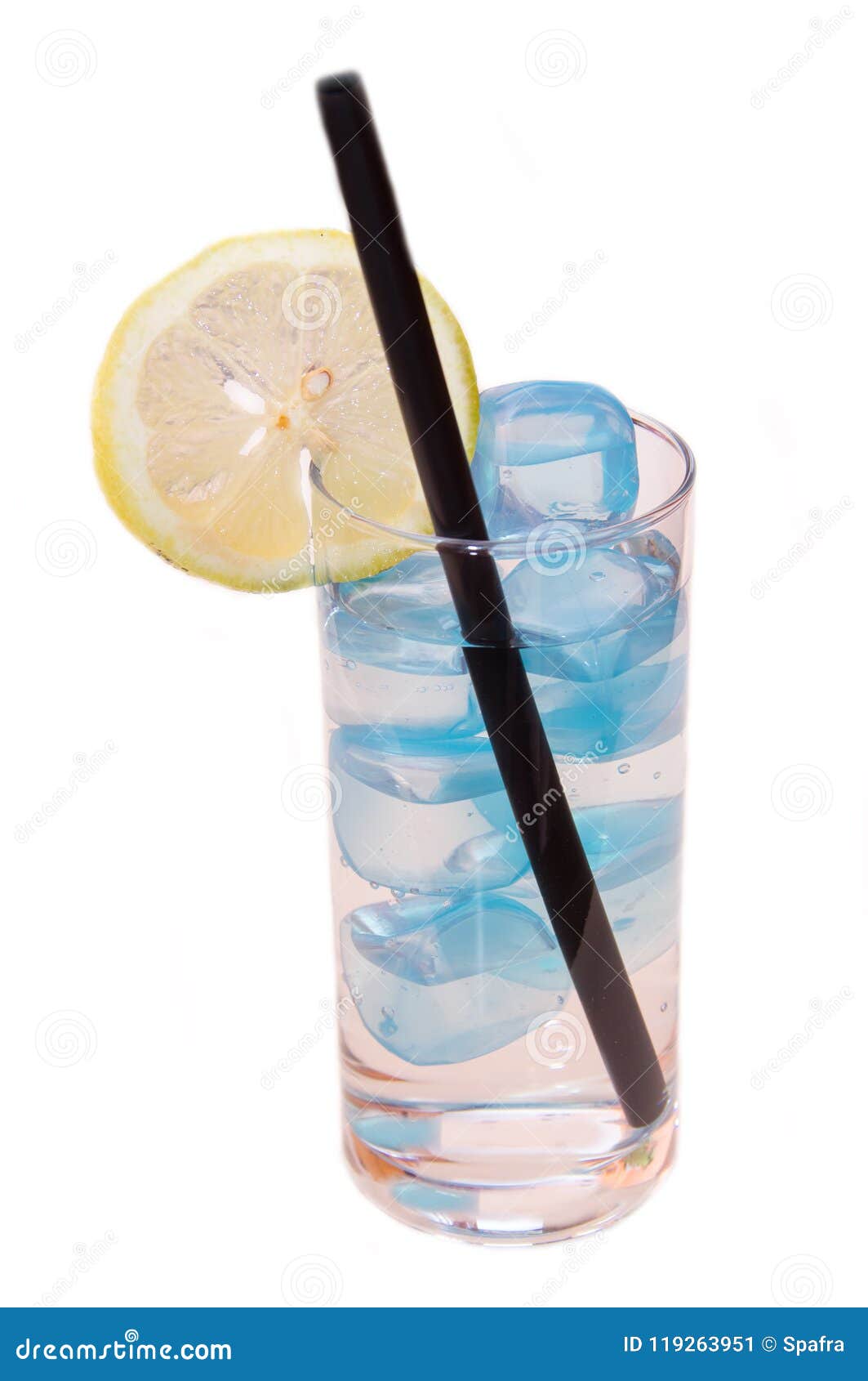 Lemon drink with blue ice stock image. Image of food - 119263951