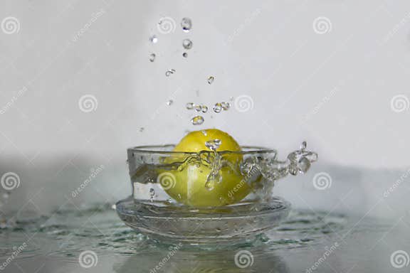 Lemon drop in water. stock image. Image of fresh, healthy - 96413633