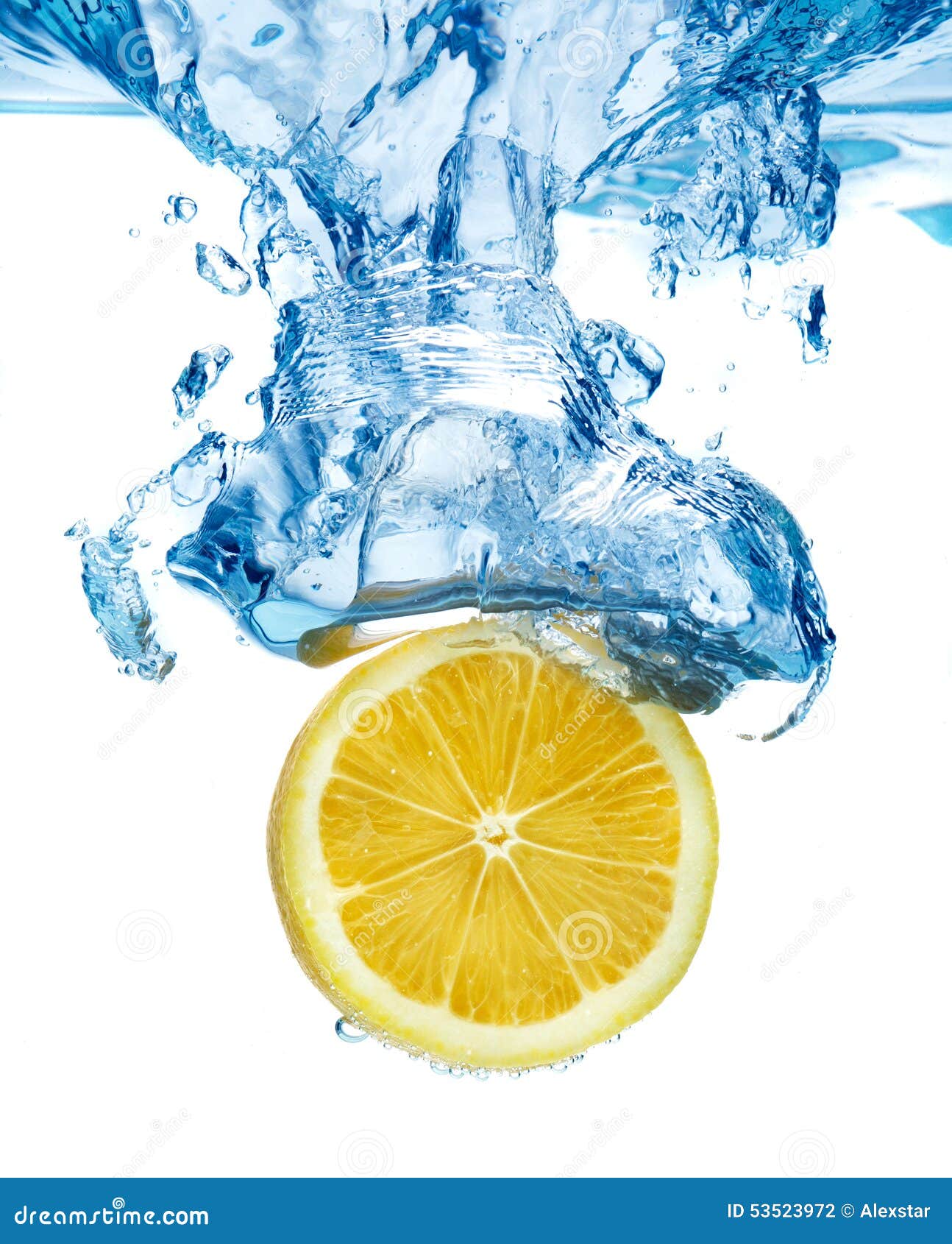 Lemon dropped in a water stock photo. Image of citric - 53523972