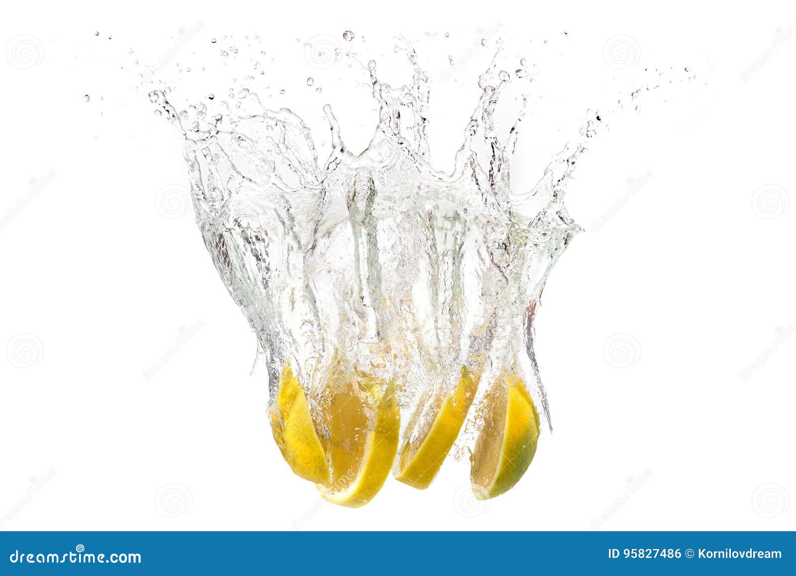 Lemon dropped into water stock photo. Image of isolated - 95827486