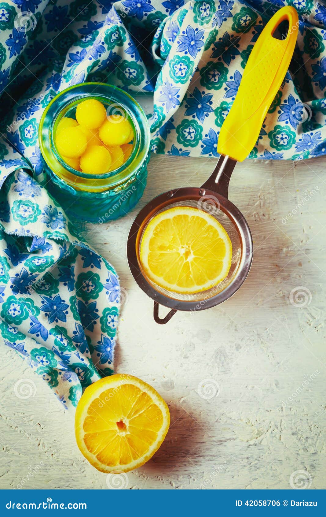 Lemon Drops and Lemon Fruit for Tea Stock Photo - Image of aromatic ...