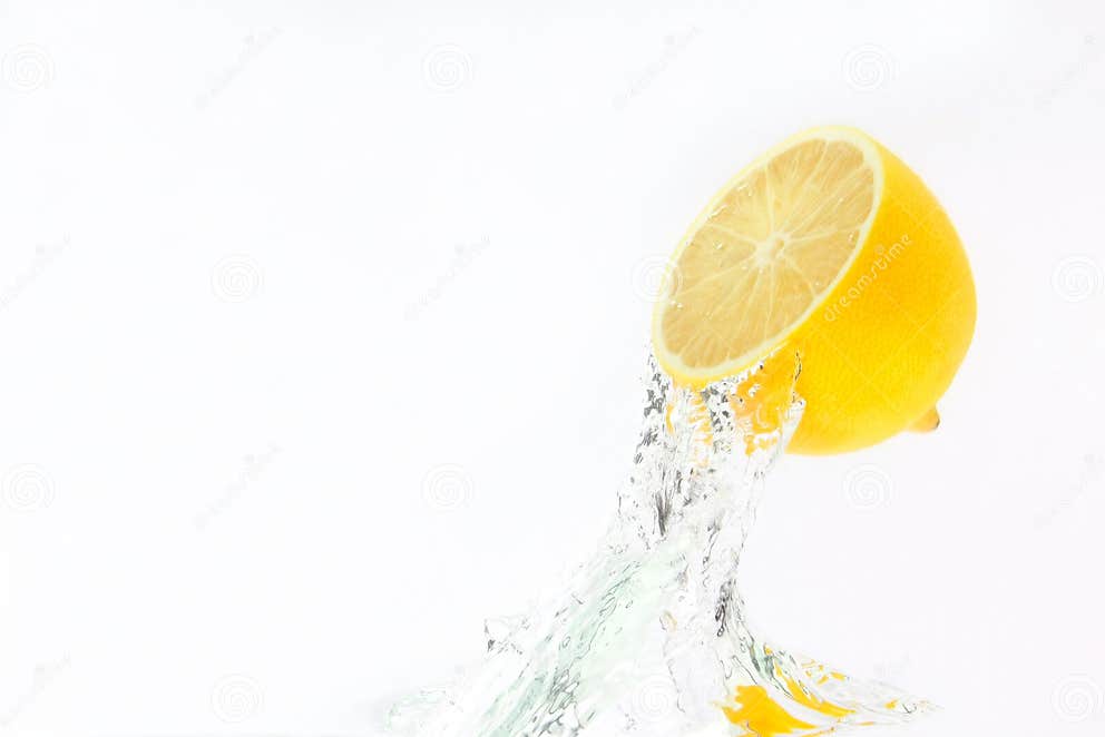 Lemon falls from the water stock image. Image of ripe - 79696617