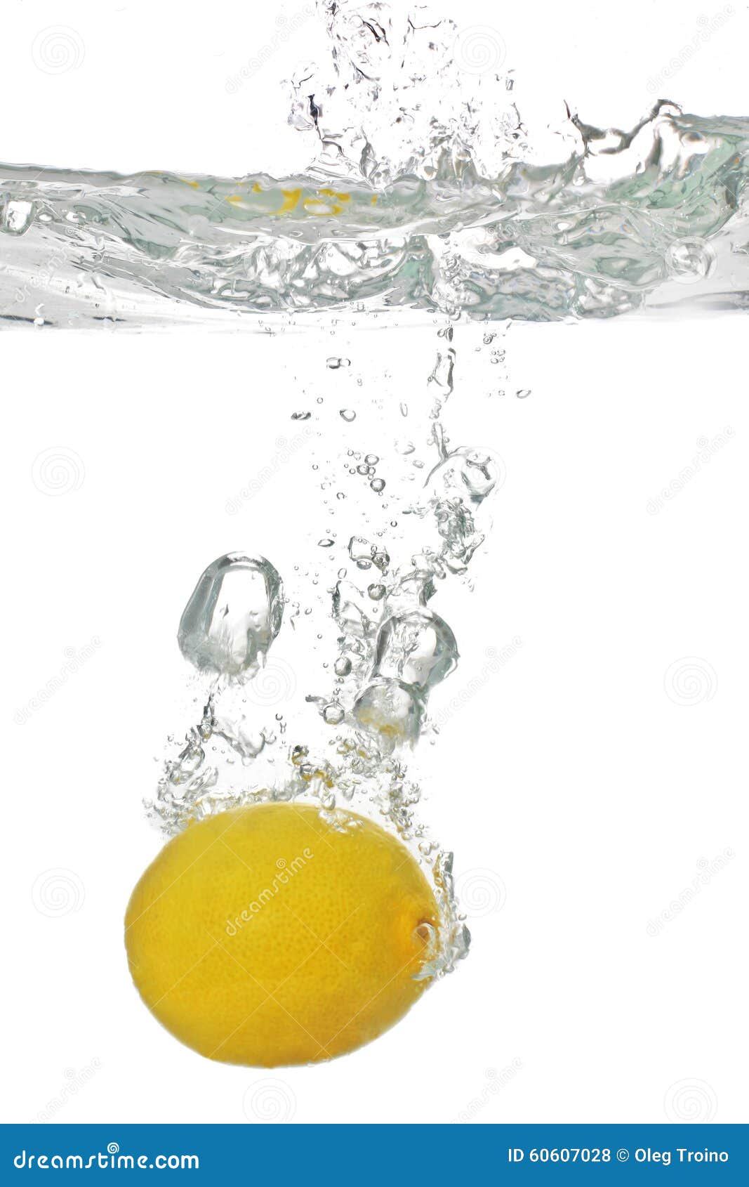 Lemon falls into the water stock photo. Image of drink - 60607028