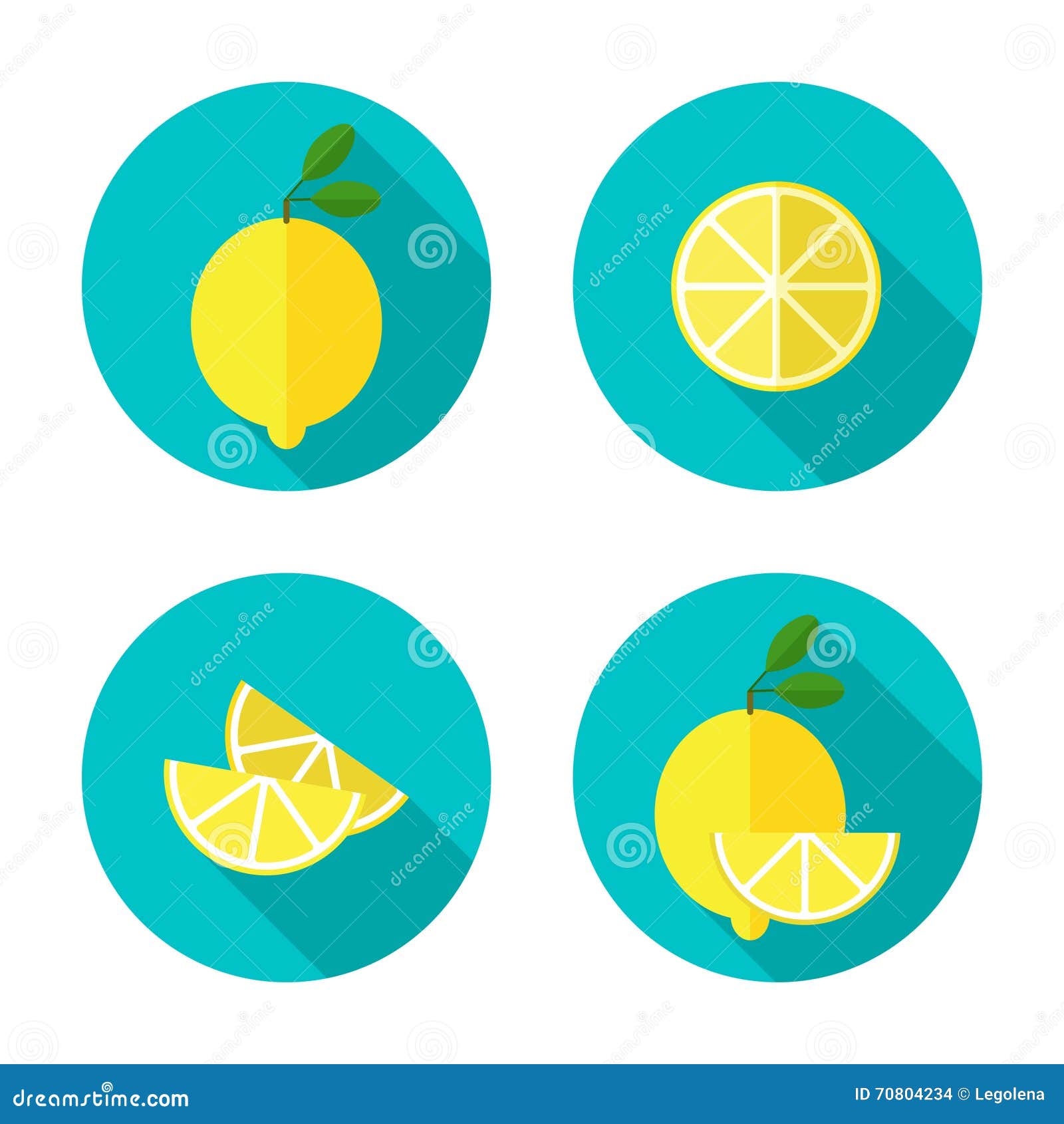 Lemon Flat Icon stock vector. Illustration of cooking - 70804234