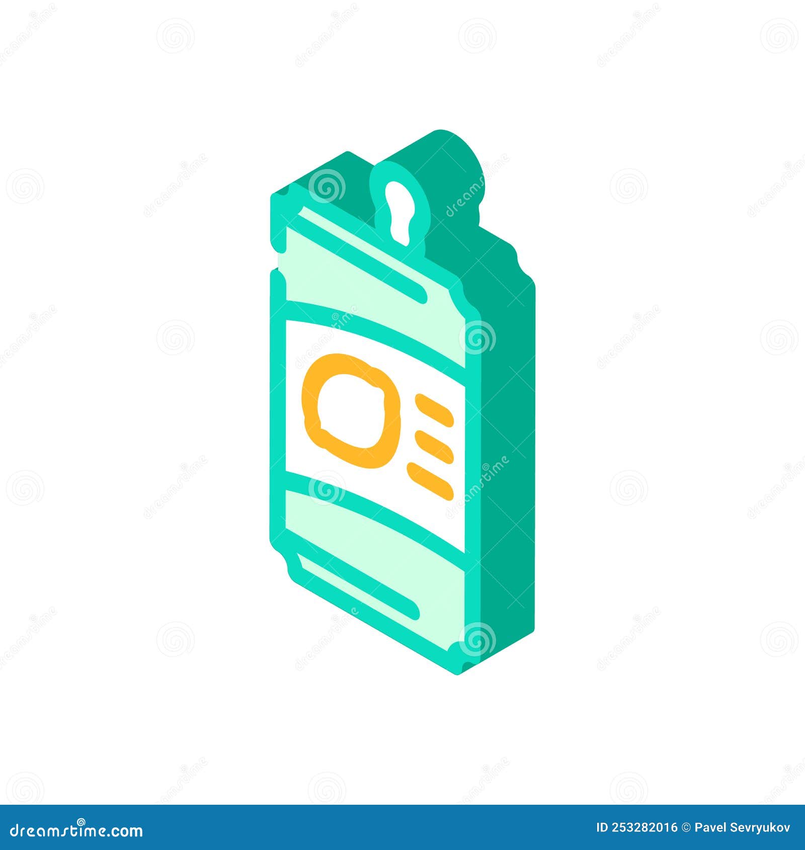 Lemon Flavored Soda Isometric Icon Vector Illustration Stock ...