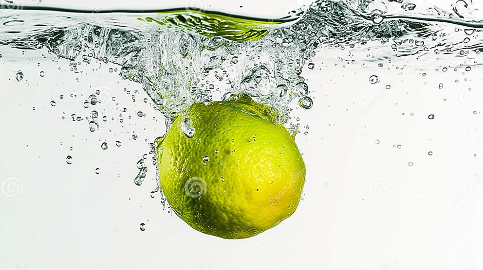 Lemon that is Floating in the Water Stock Illustration - Illustration ...