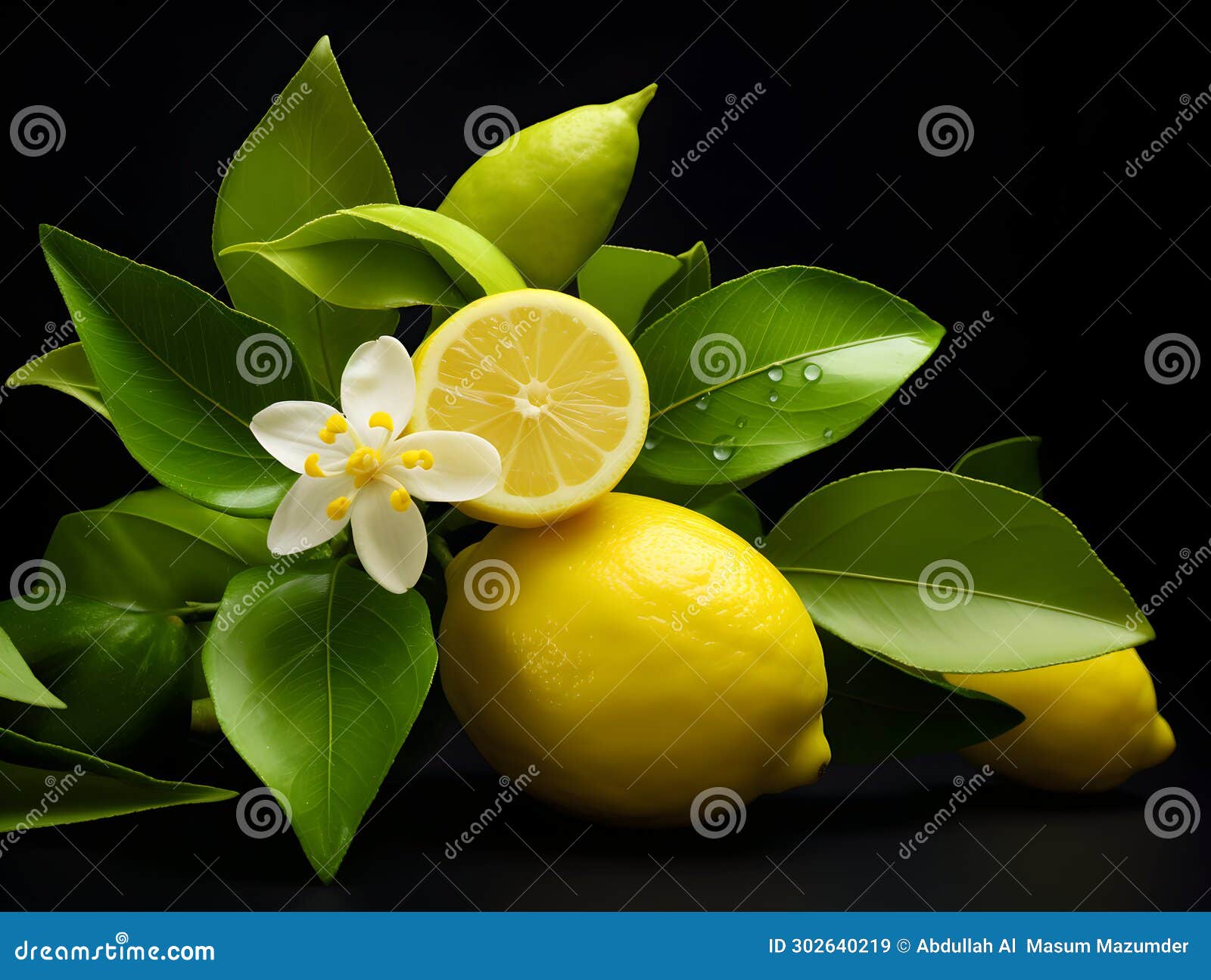 Lemon Flower in Studio Background, Single Lemon Flower, Beautiful ...