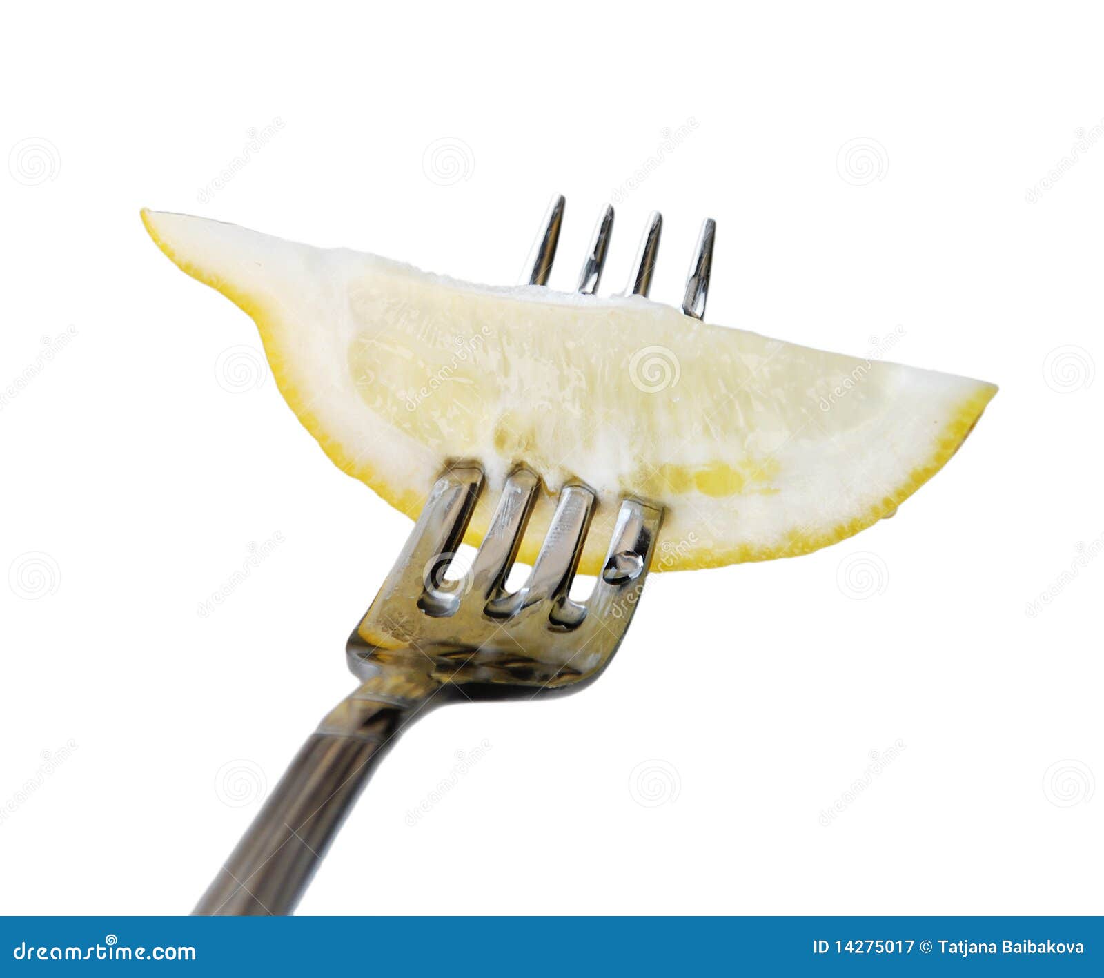 Lemon on fork stock image. Image of isolated, citrus - 14275017
