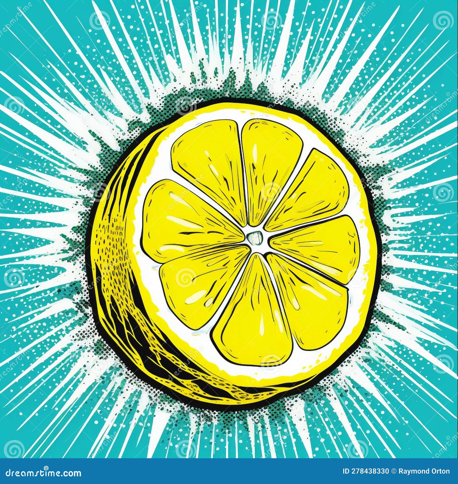 Lemon Fruit in Bright Colorful Pop-art Style. Stock Illustration ...