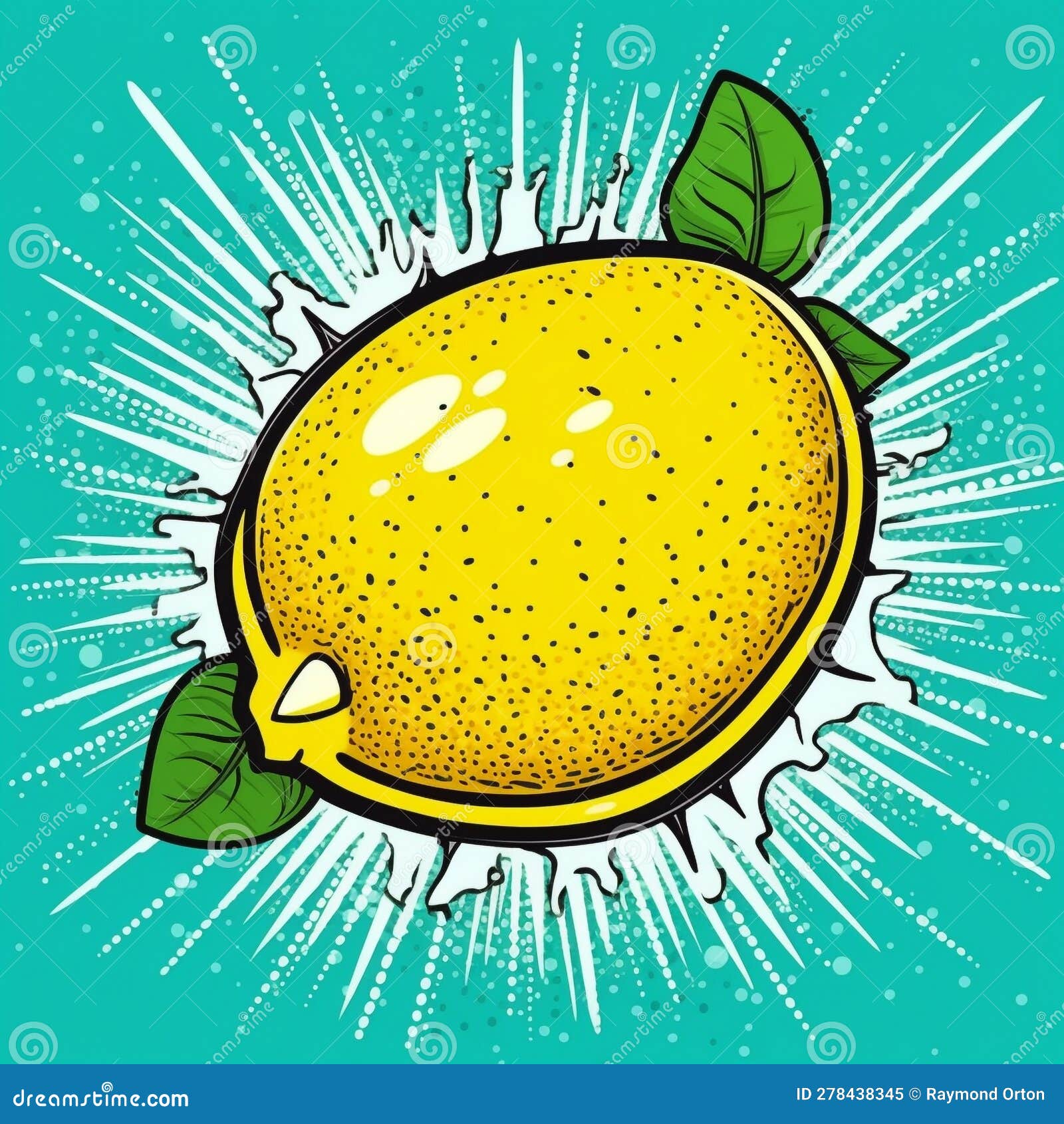 Lemon Fruit in Bright Colorful Pop-art Style. Stock Illustration ...