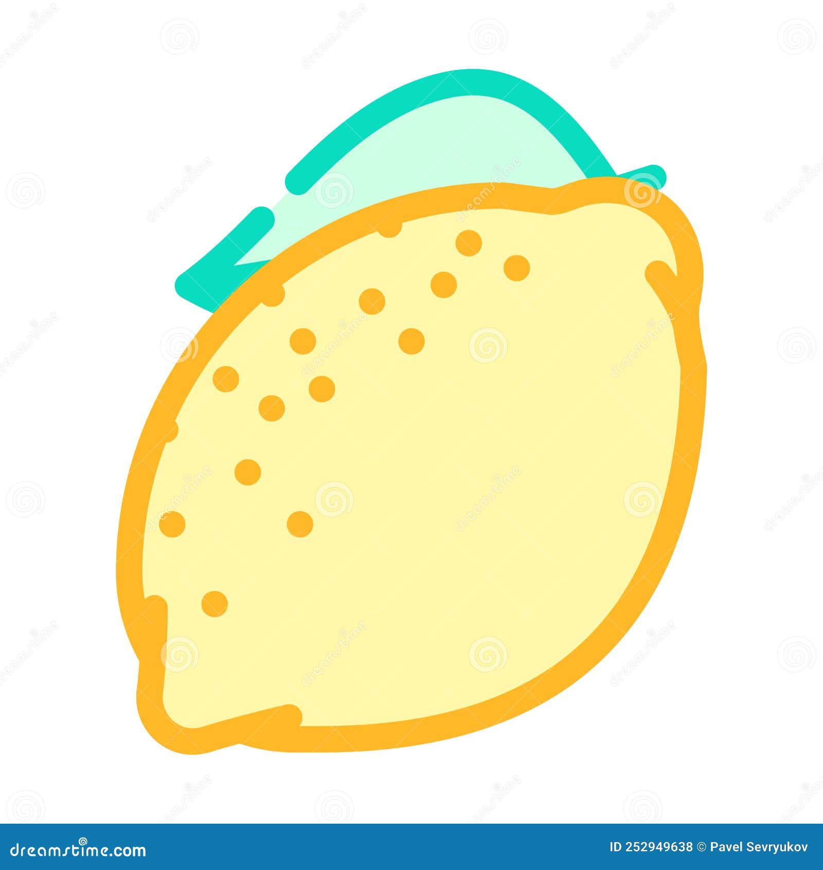 Lemon Fruit Color Icon Vector Illustration Stock Illustration ...