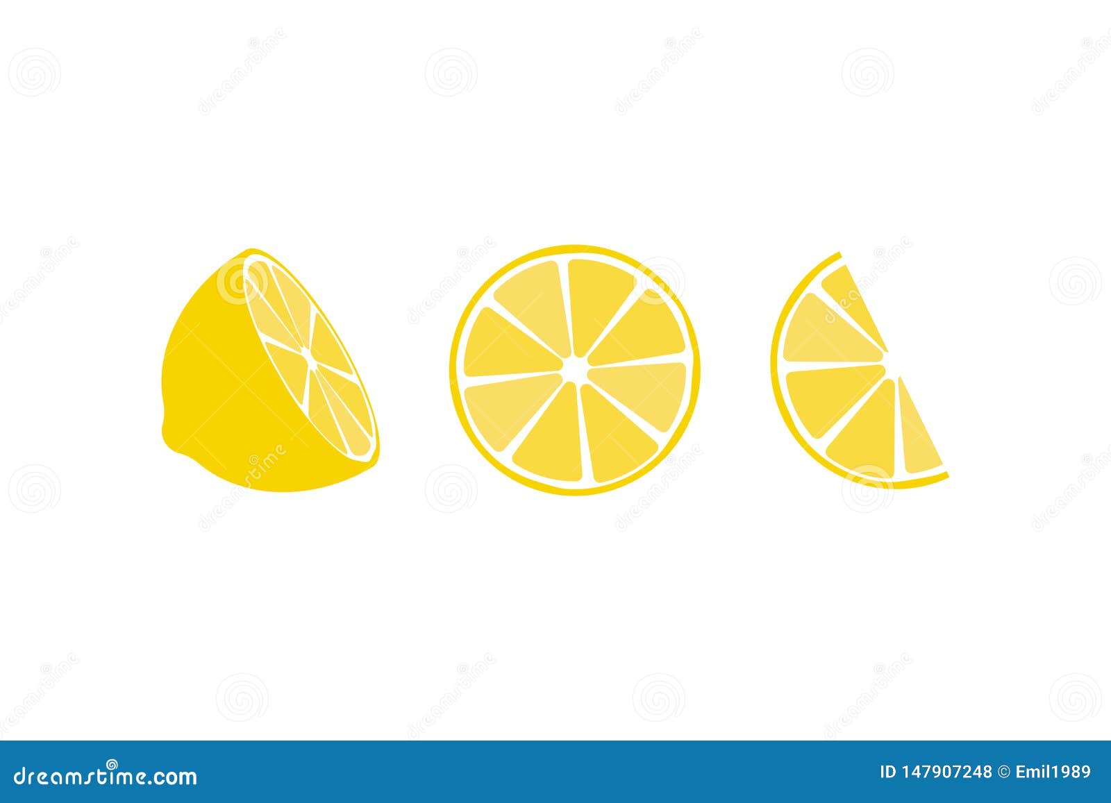 Lemon Fruit Icons Symbols Set Stock Illustration - Illustration of ...